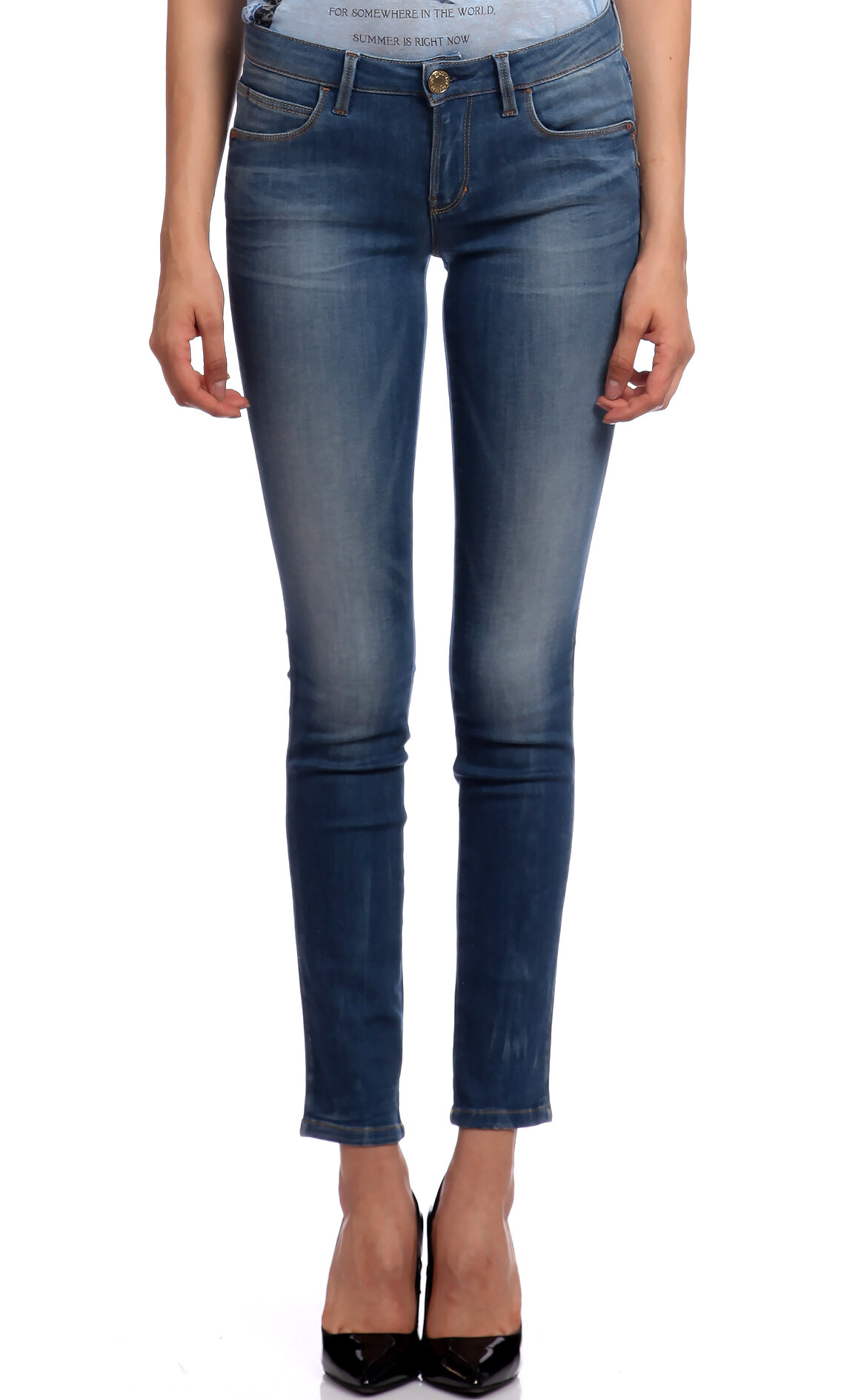 Guess-Guess Taşlanmış Skinny Denim Pantolon