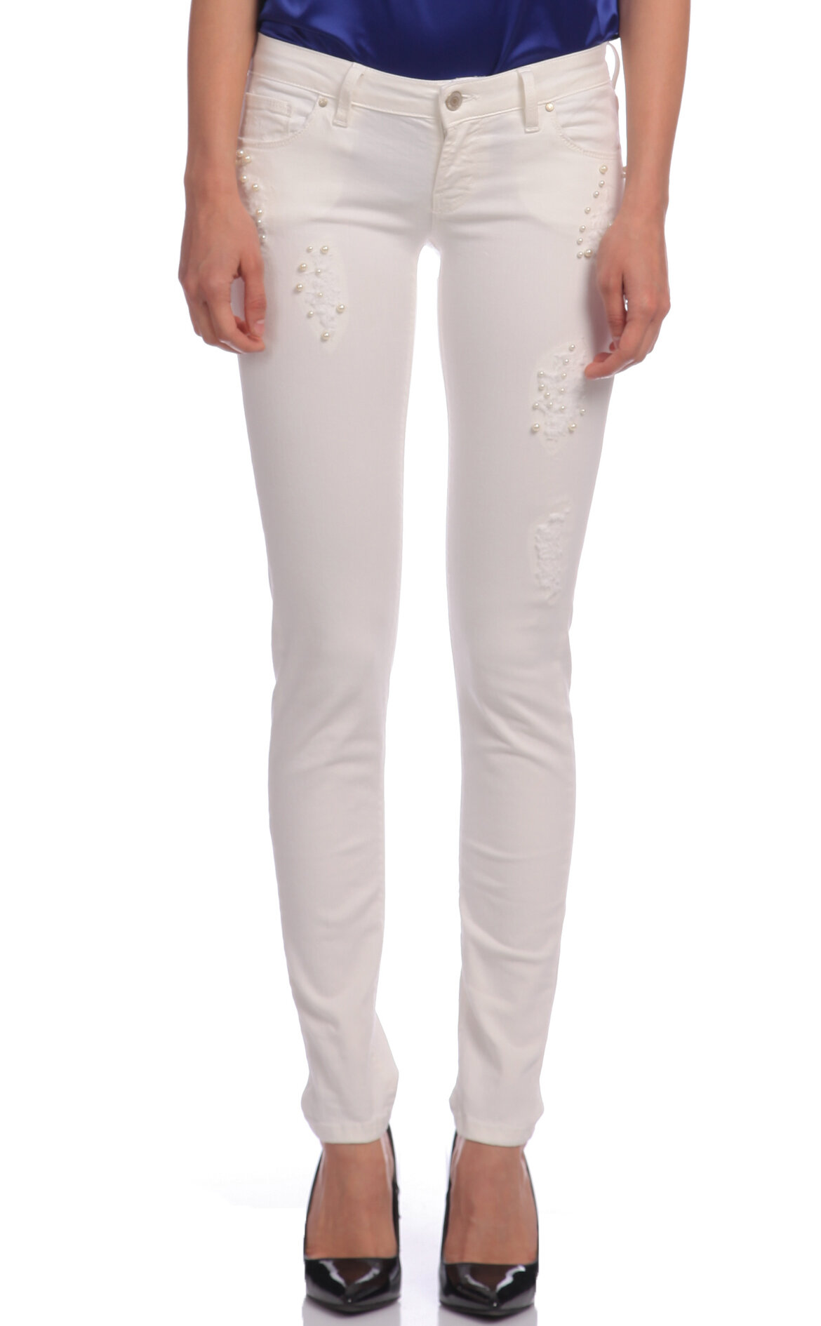 Guess-Guess Beyaz Denim Pantolon