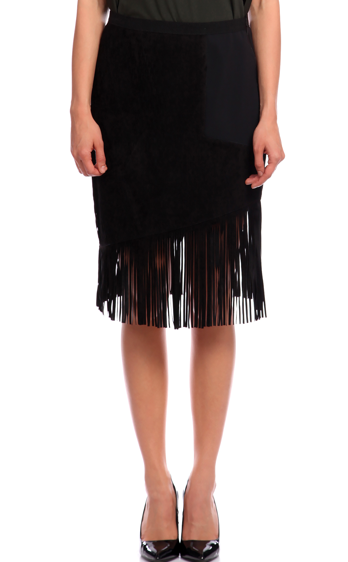 Elie Tahari-Elie Tahari Siyah Deri Etek