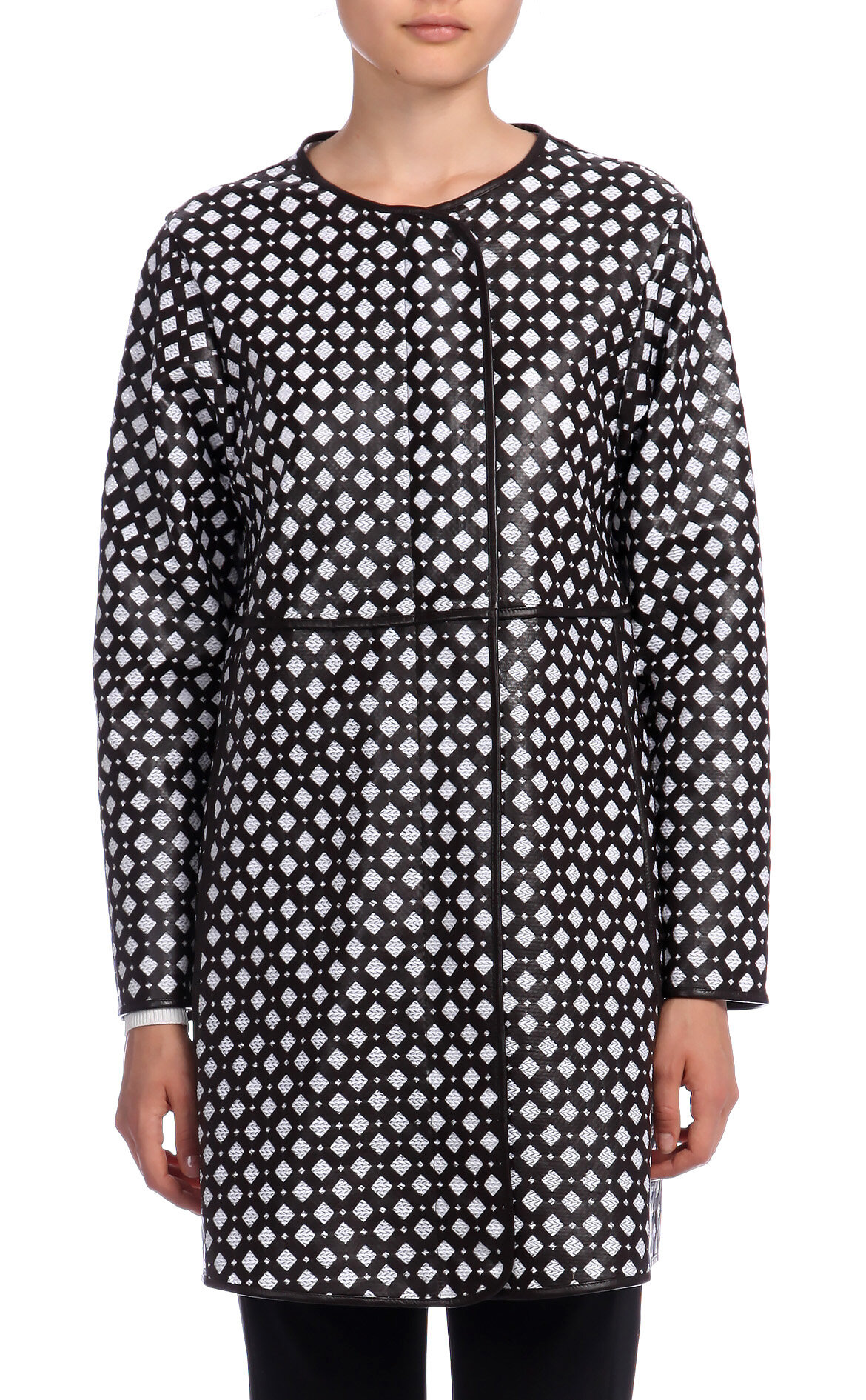 Armani Collezioni-Armani Collezioni Siyah/Beyaz Pardesü