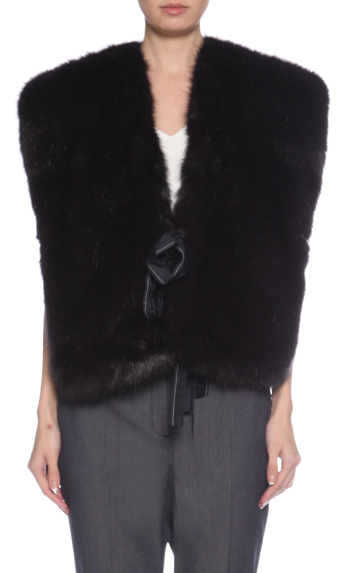 Helmut Lang-Helmut Lang Lacivert Kürk Yelek