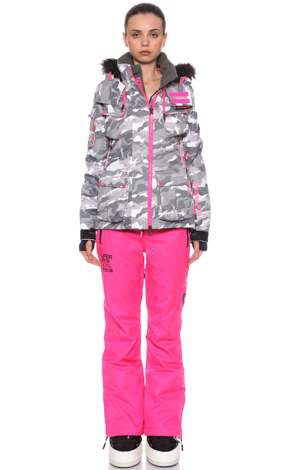 Superdry-Superdry Pembe Kayak Pantolonu