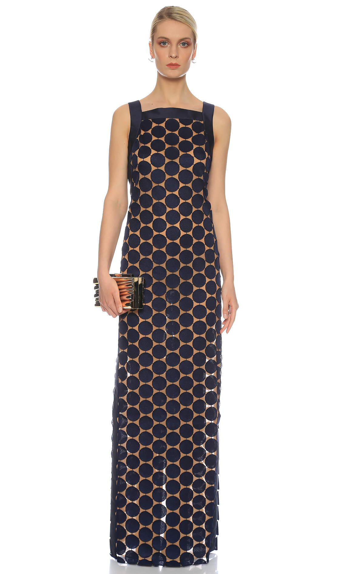 Michael Kors Collection-Michael Kors Collection Lacivert Gece Elbisesi Michael Kors Collection-Michael Kors Collection Lacivert Gece Elbisesi