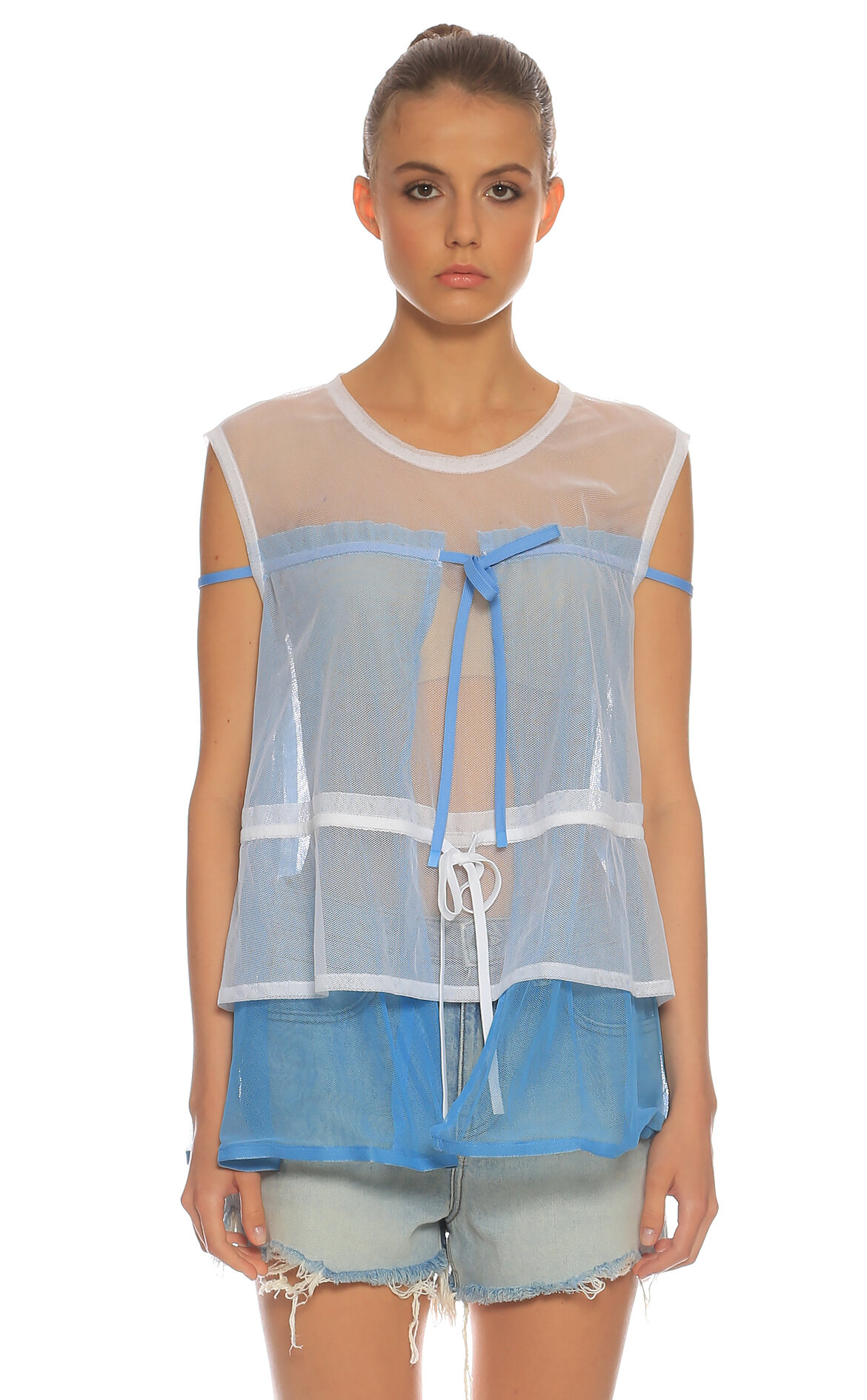 DKNY-DKNY Beyaz Bluz