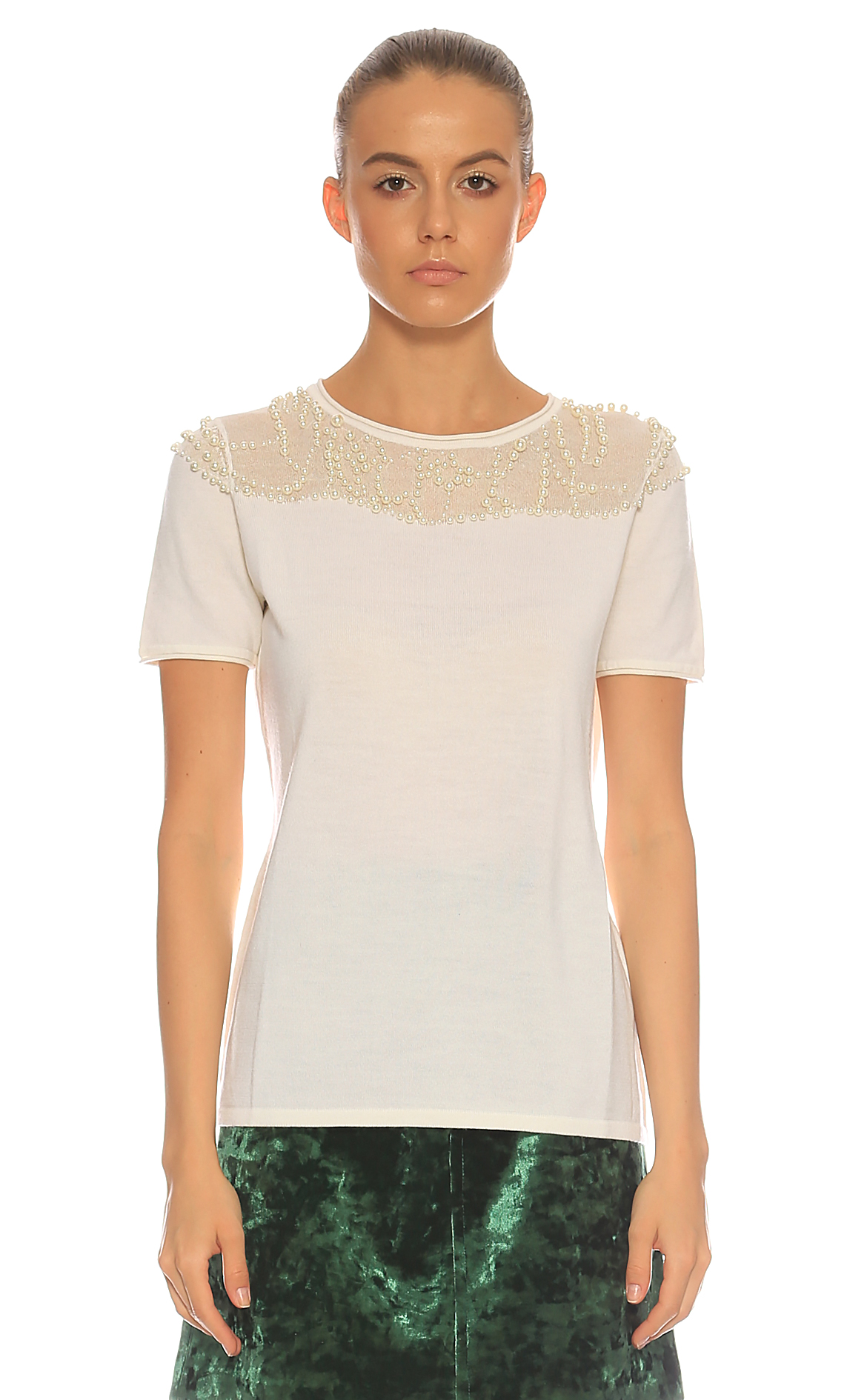 Elie Tahari-Elie Tahari Beyaz Triko