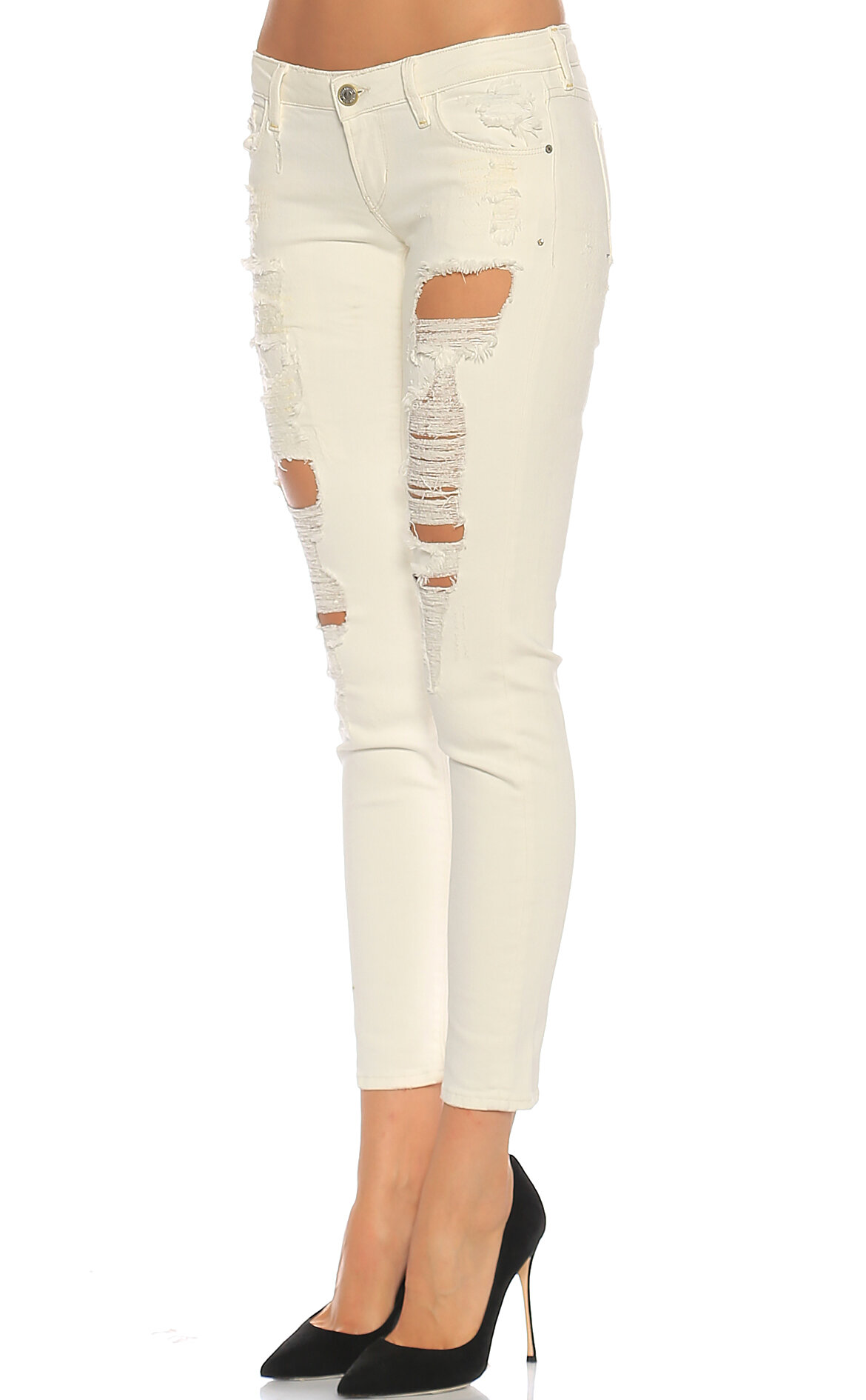 Guess-Guess Denim Yırtık Detaylı Skinny Pantolon