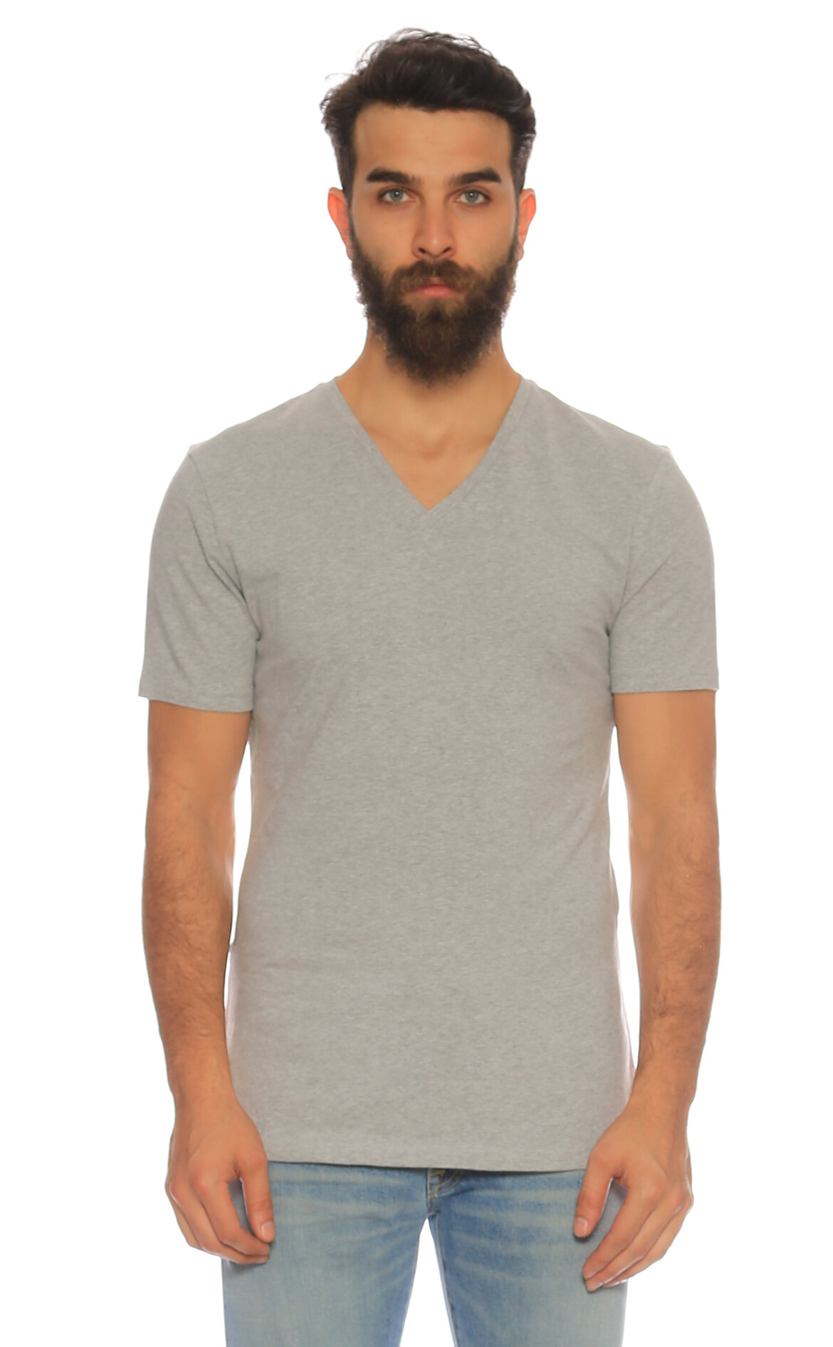 Bread & Boxers-Bread & Boxers Gri T-Shirt