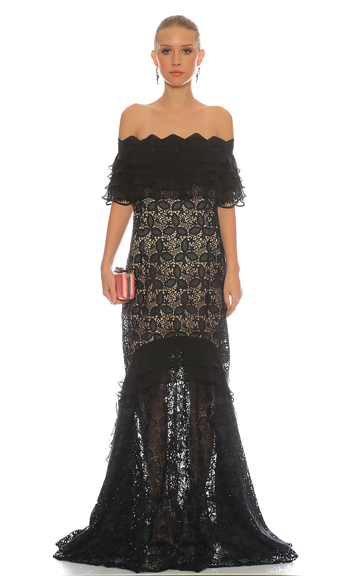 Costarellos-Costarellos Siyah Uzun Elbise