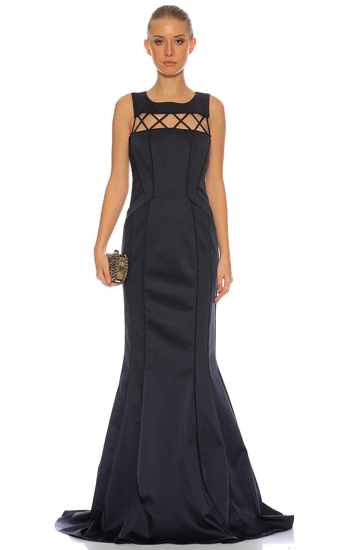 Zac Zac Posen-Zac Zac Posen Lacivert Gece Elbisesi