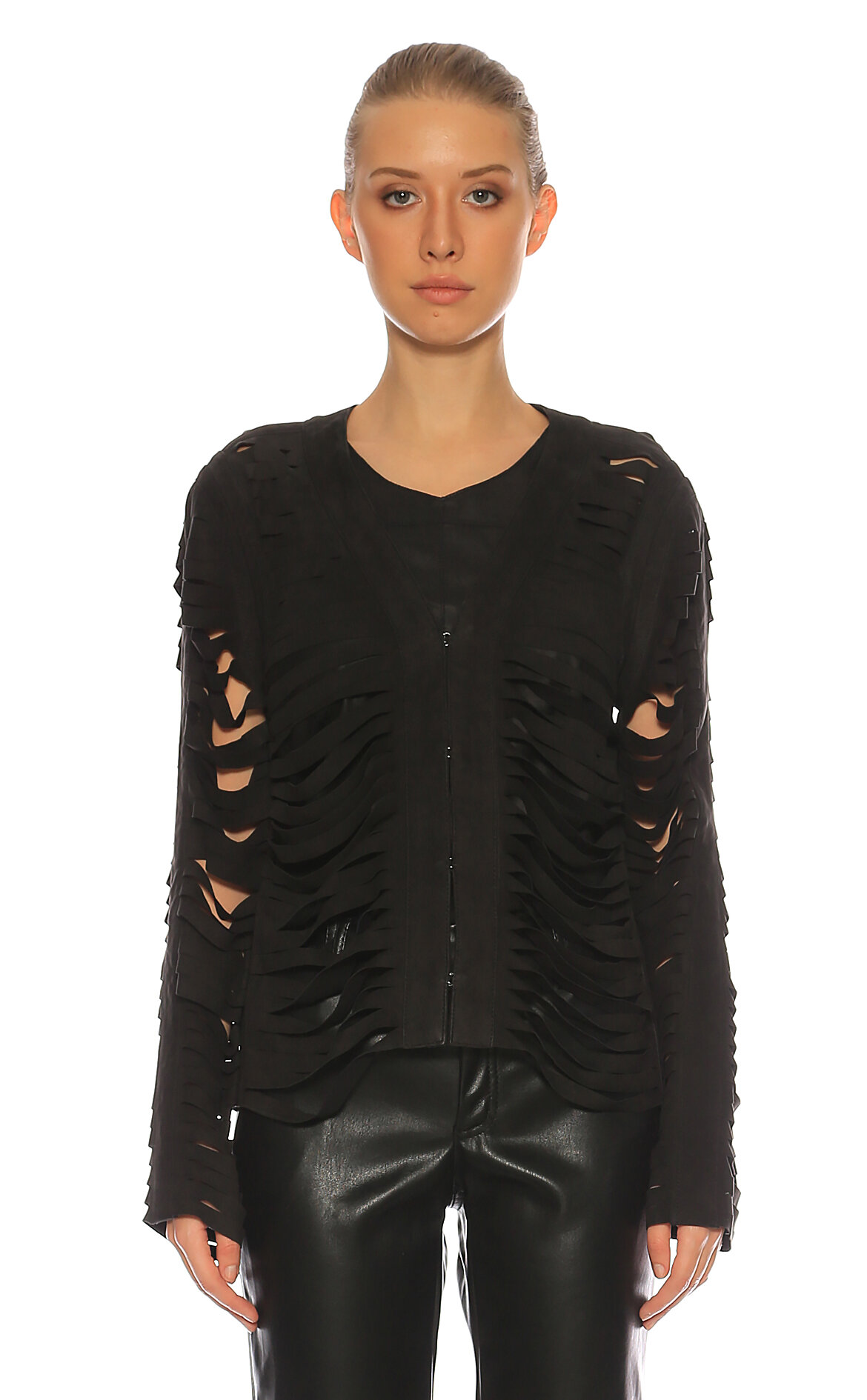 West 14-West 14 Siyah Deri Ceket