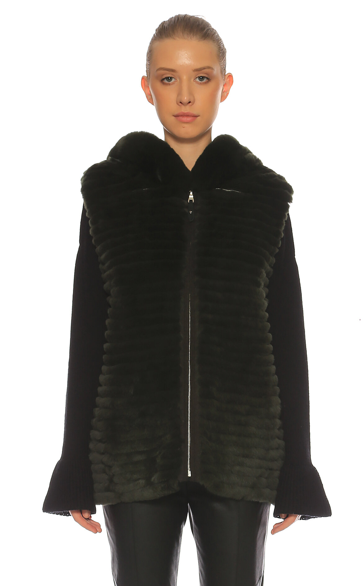 Simonetta-Simonetta Yeşil Kürk Yelek