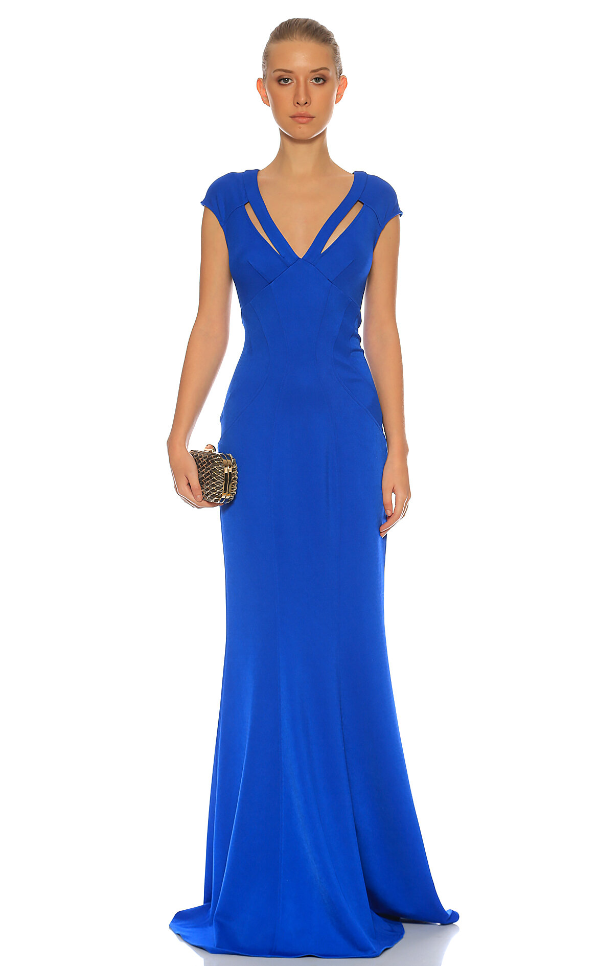 Zac Zac Posen-Zac Zac Posen Saks Mavisi Gece Elbisesi