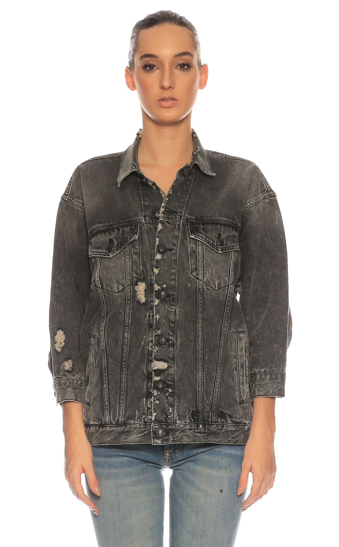 R13 Denim-R13 Denim Siyah Jean Ceket