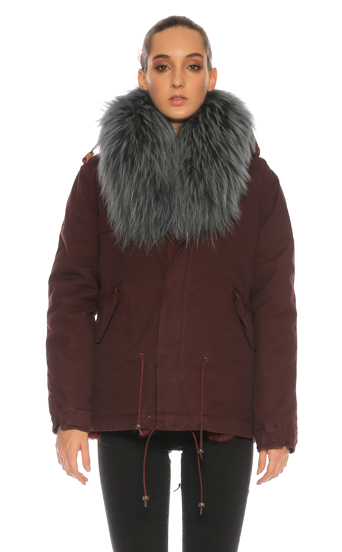 Mr&Mrs Italy-Mr&Mrs Italy Gri Kürk Yaka