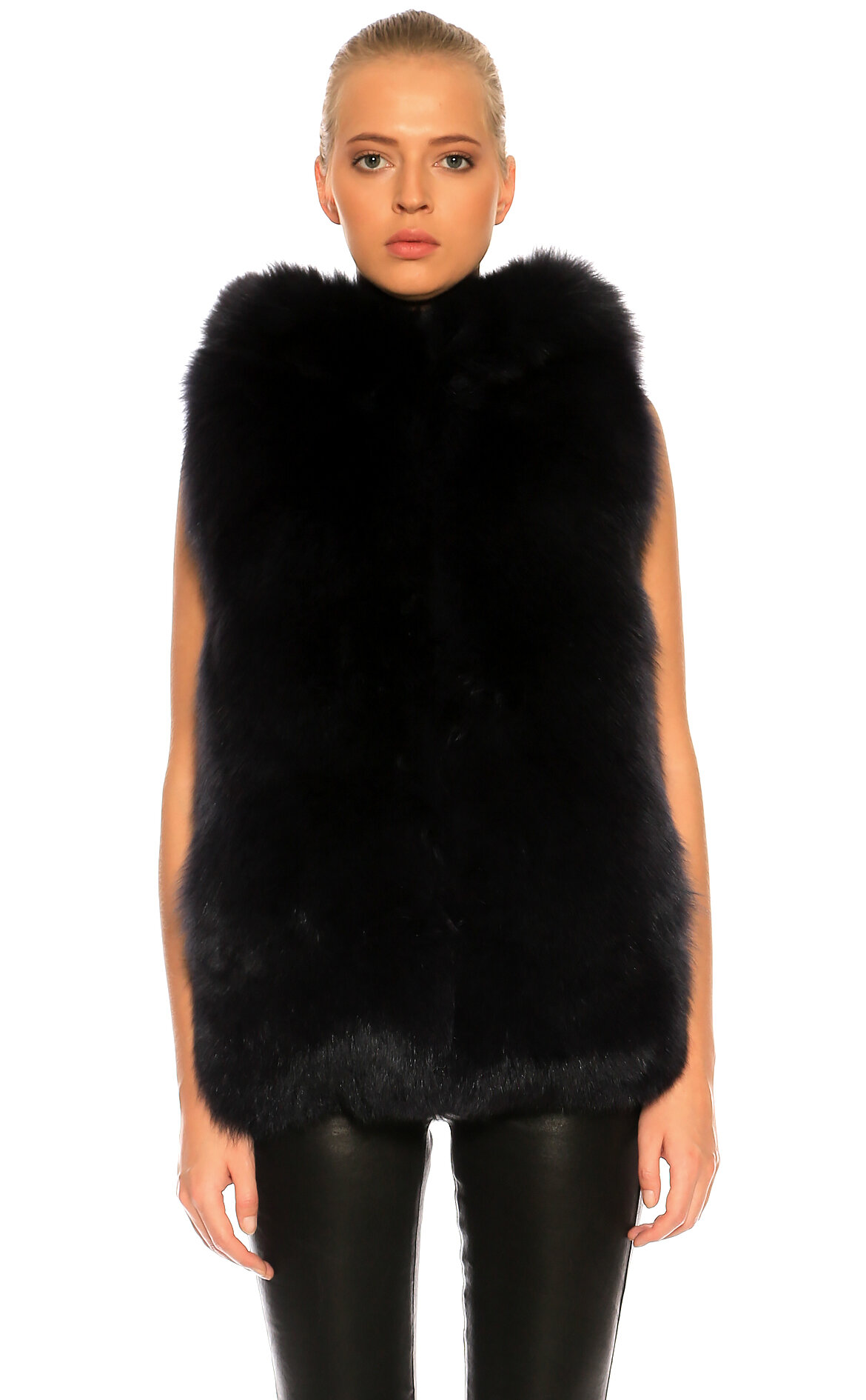 Yves Salomon-Yves Salomon Lacivert Kürk Yelek