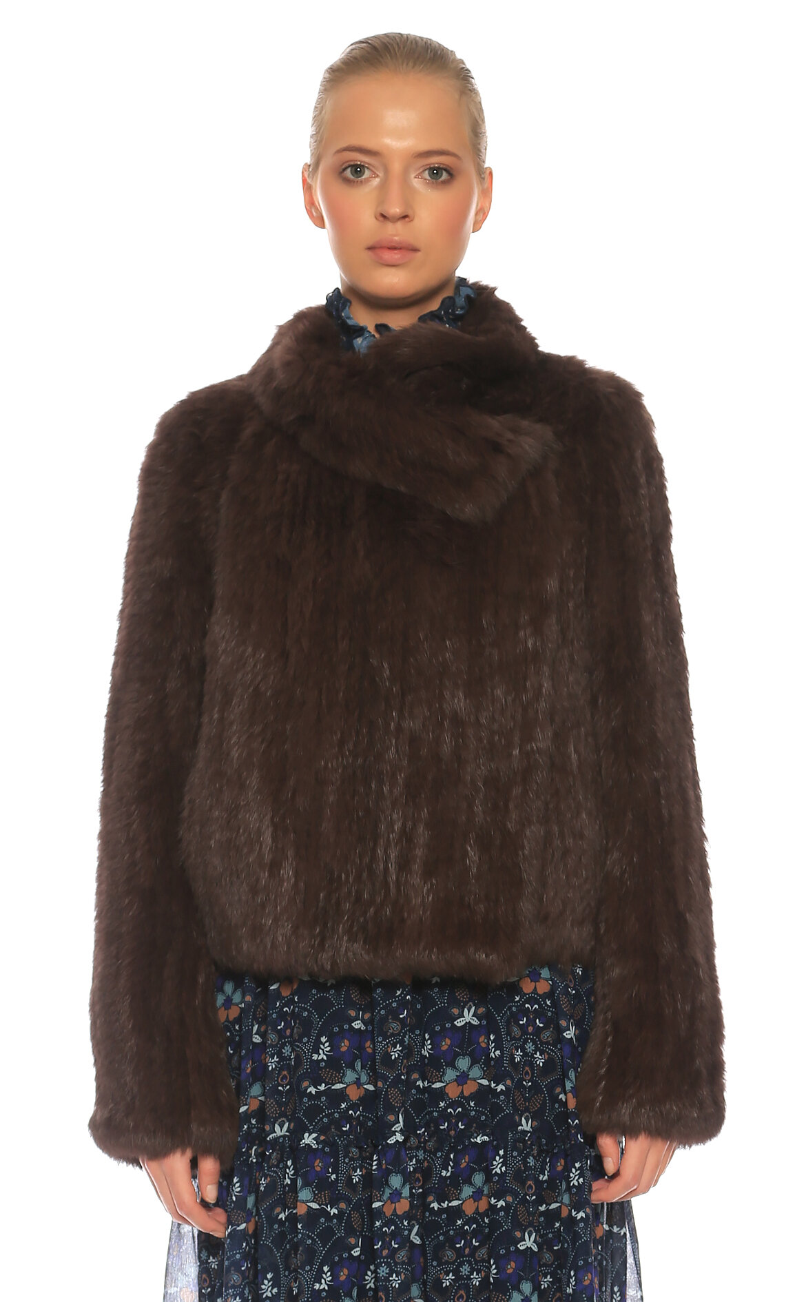 Yves Salomon-Yves Salomon Kahverengi Kürk