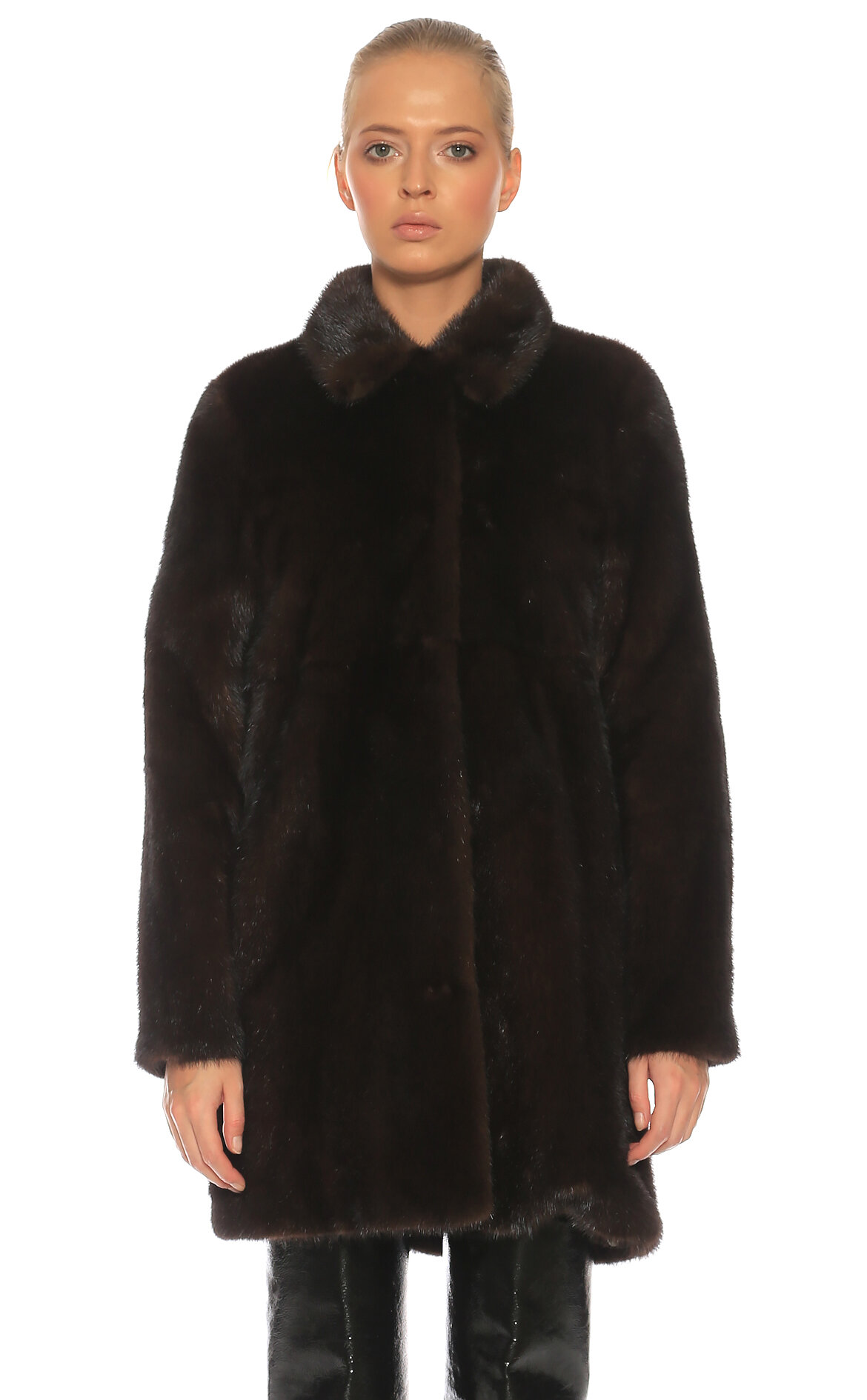 Yves Salomon-Yves Salomon Kahverengi Kürk