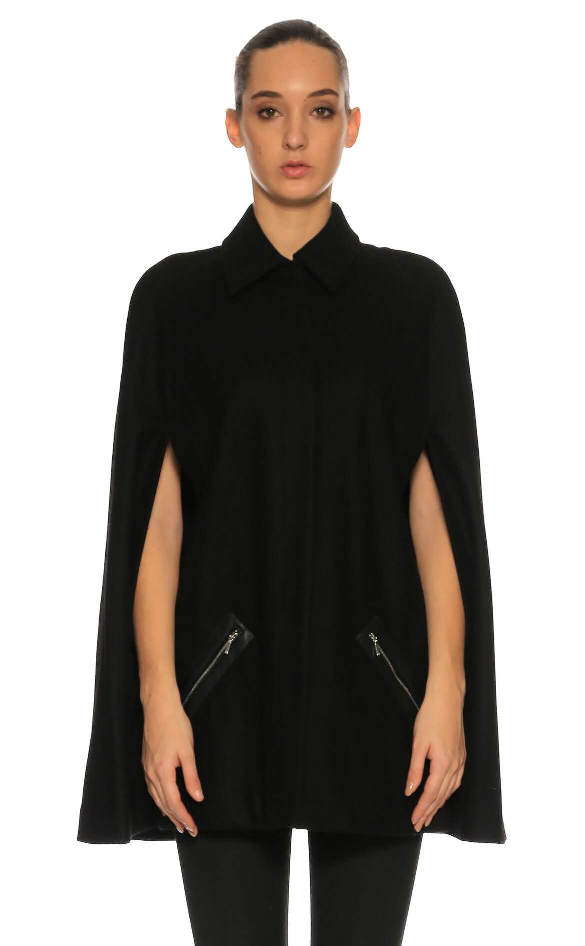 Mugler-Mugler Siyah Pelerin