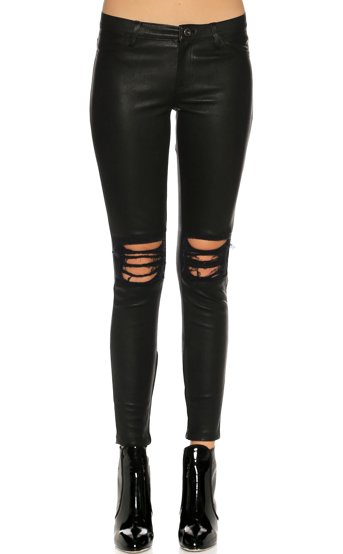 West 14-West 14 Siyah Deri Tayt