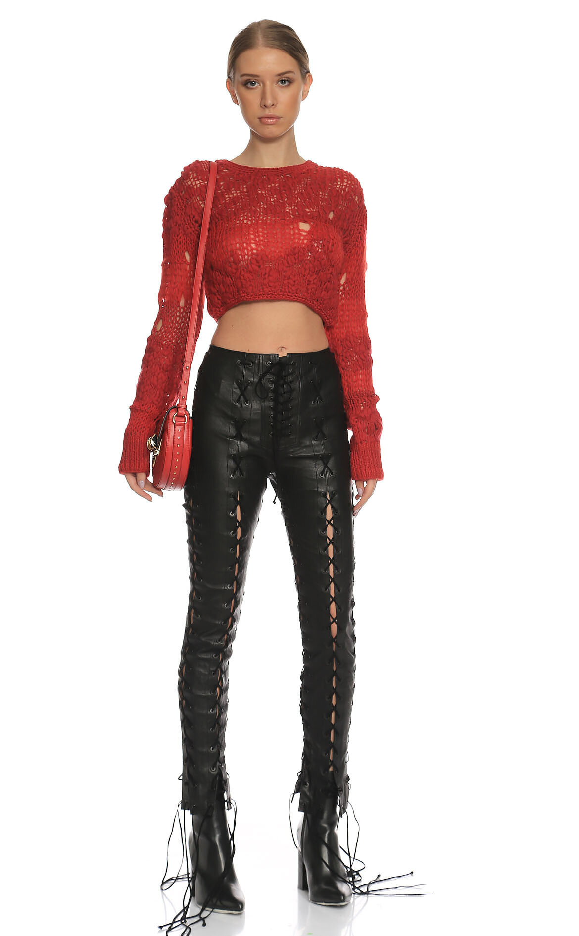 Unravel Project-Unravel Project Siyah Deri Pantolon