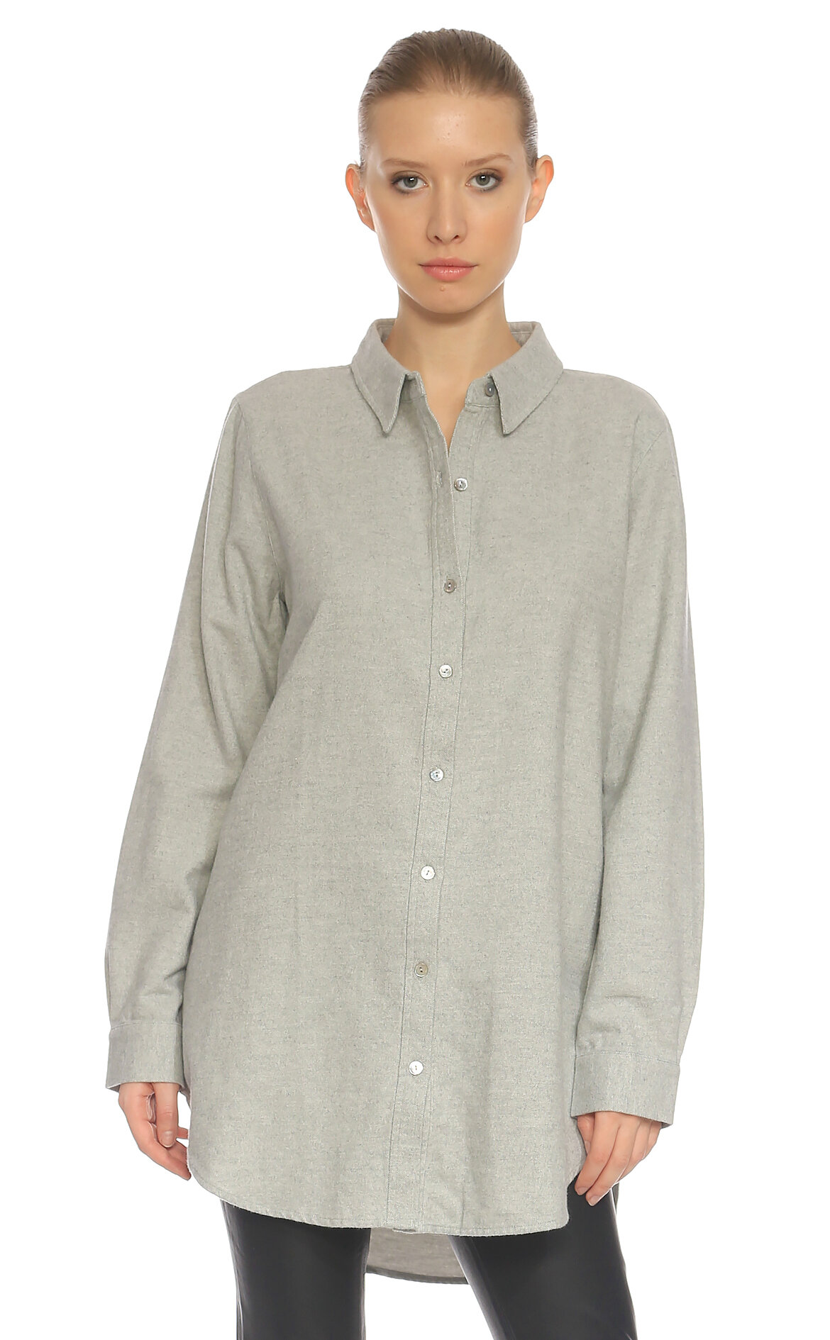 Eileen Fisher-Eileen Fisher Gri Gömlek