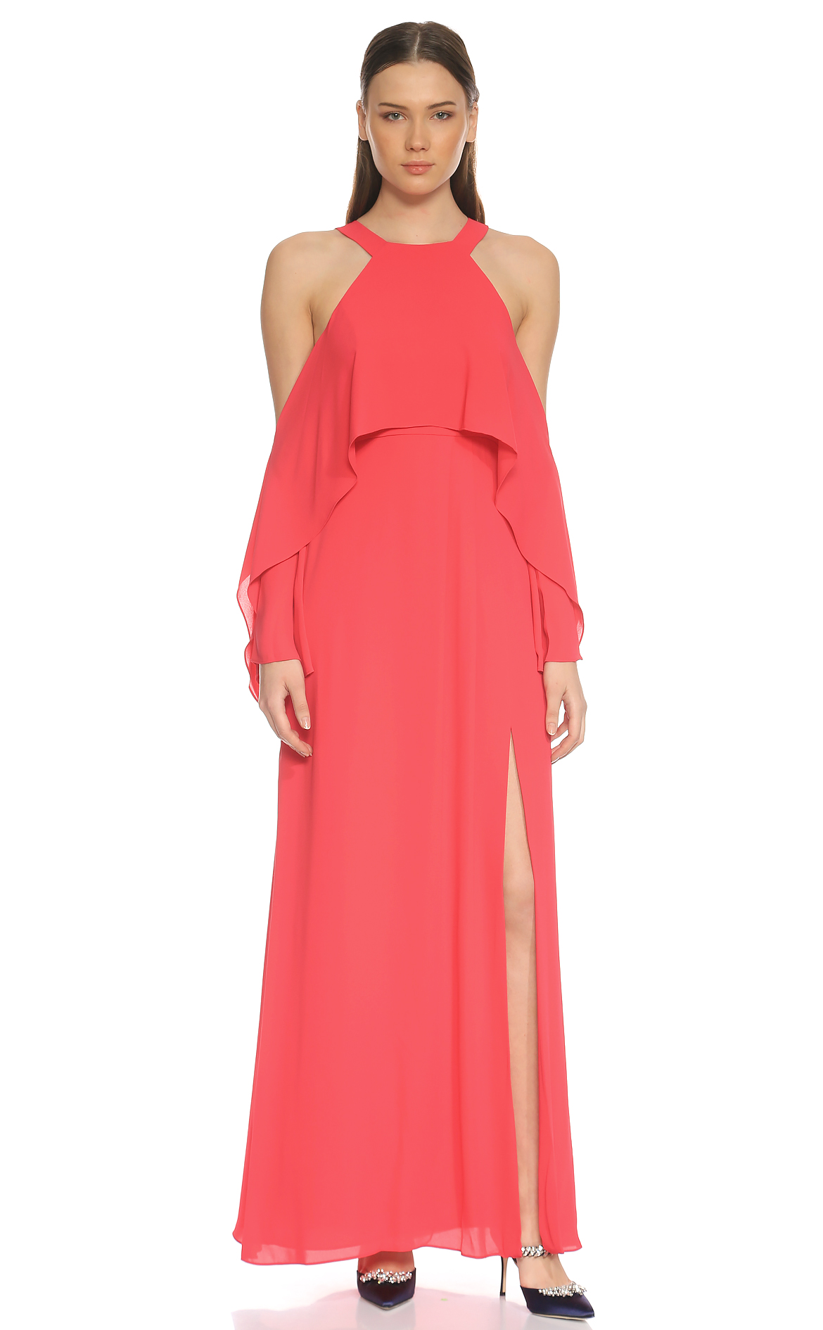 BCBG MAX AZRIA-BCBG MAX AZRIA Pembe Gece Elbisesi