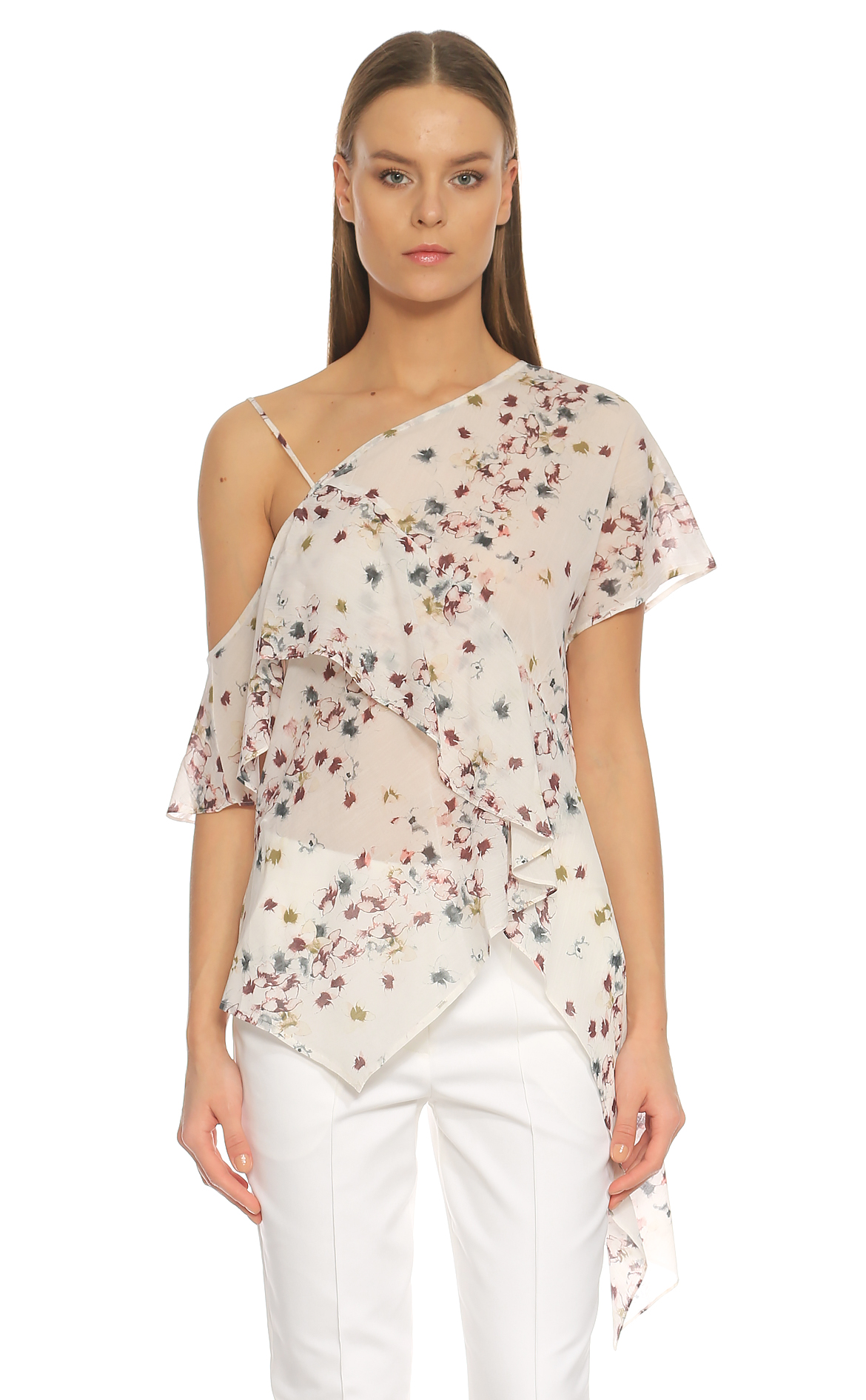 BCBG MAX AZRIA-BCBG MAX AZRIA Beyaz Bluz