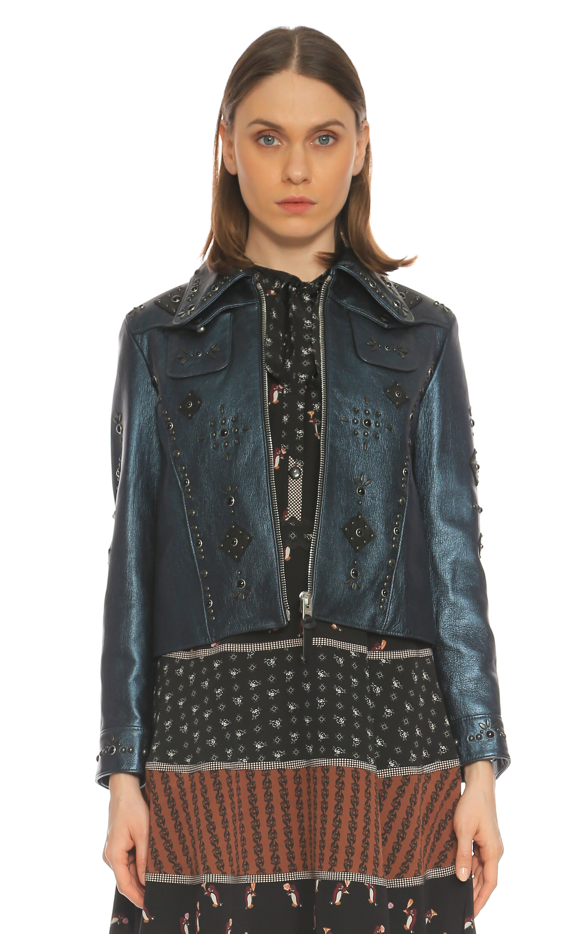 Coach-Coach Mavi Deri Ceket