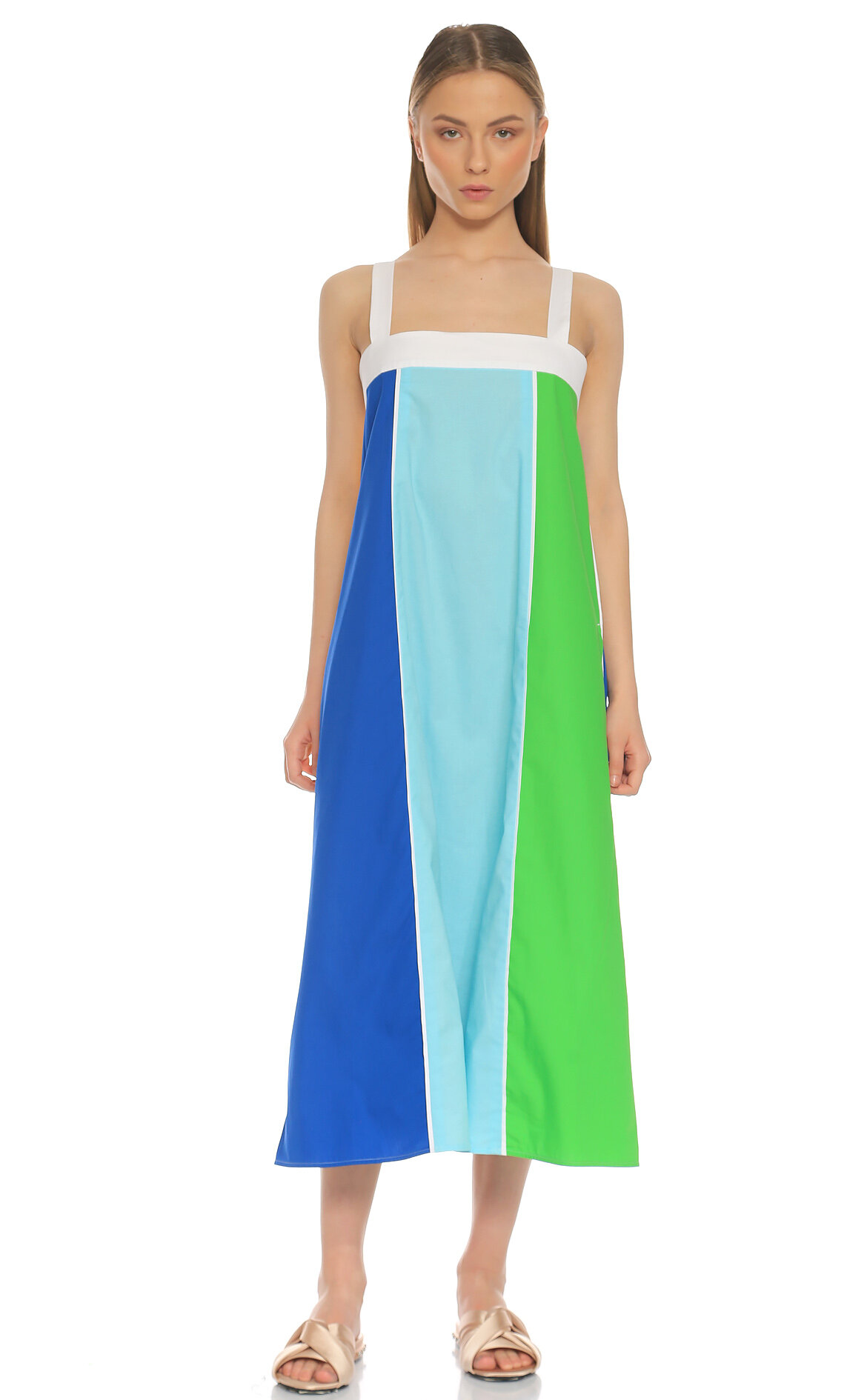 MDS-Mds Mavi-Yeşil Elbise