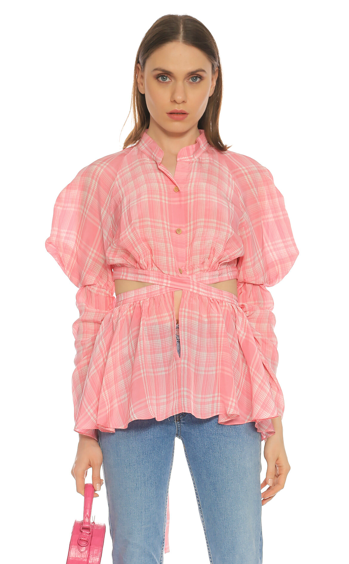 Rosie Assoulin-Rosie Assoulin Pembe Bluz