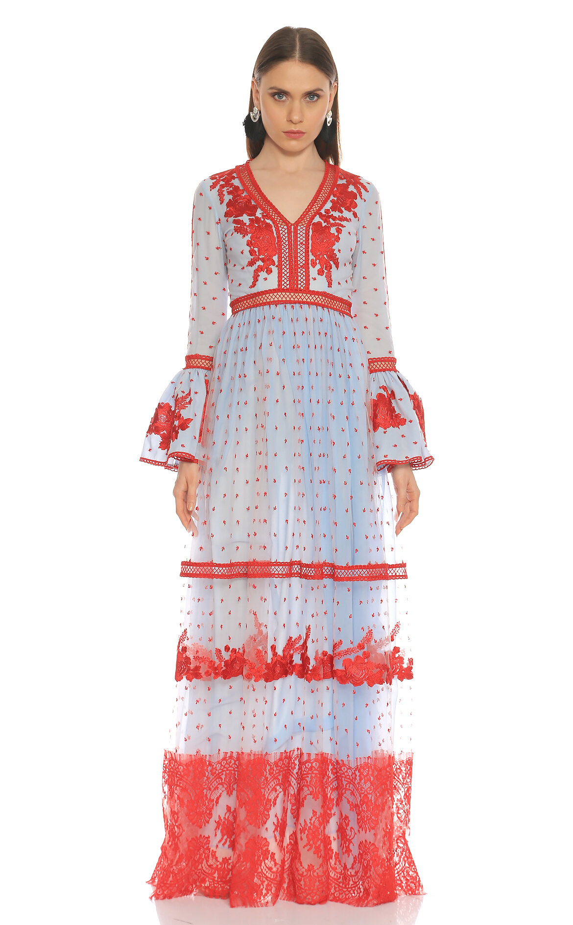 Costarellos-Costarellos Kırmızı Gece Elbisesi