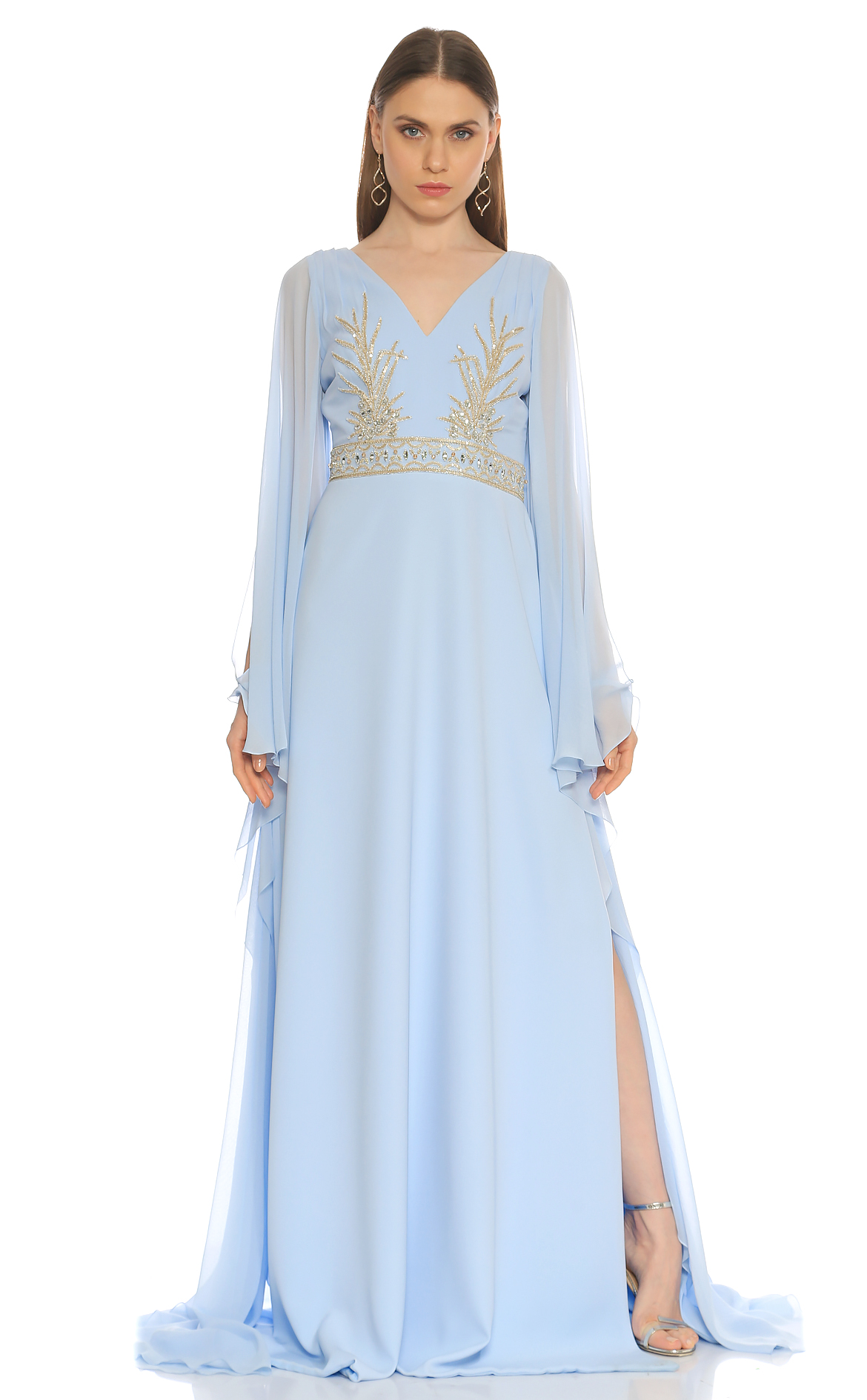 Georges Hobeika-Georges Hobeika Mavi Gece Elbisesi