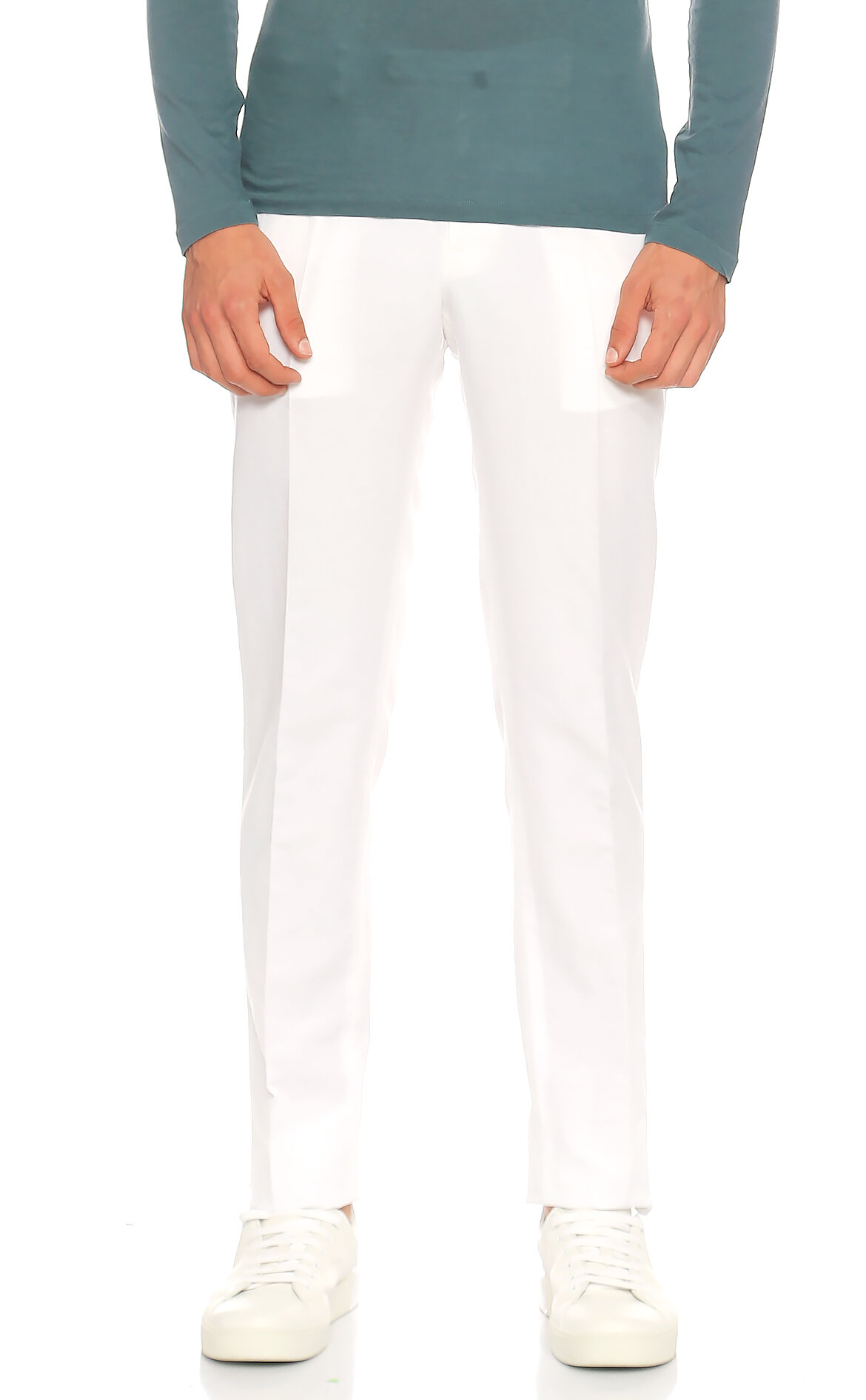 Slowear-Slowear Slim Fit Beyaz Pantolon