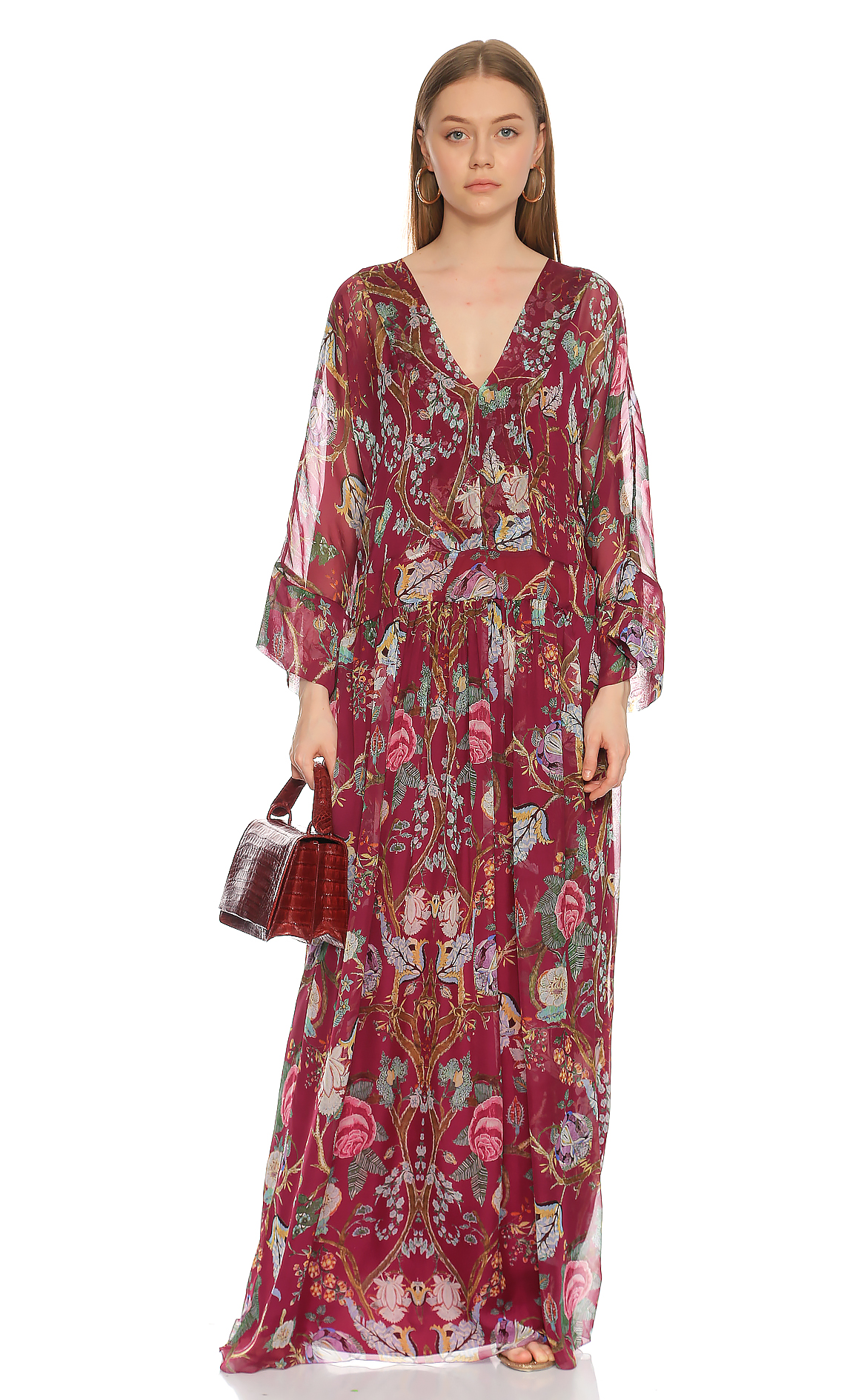 Alberta Ferretti -Alberta Ferretti  Karma Desen Uzun Elbise