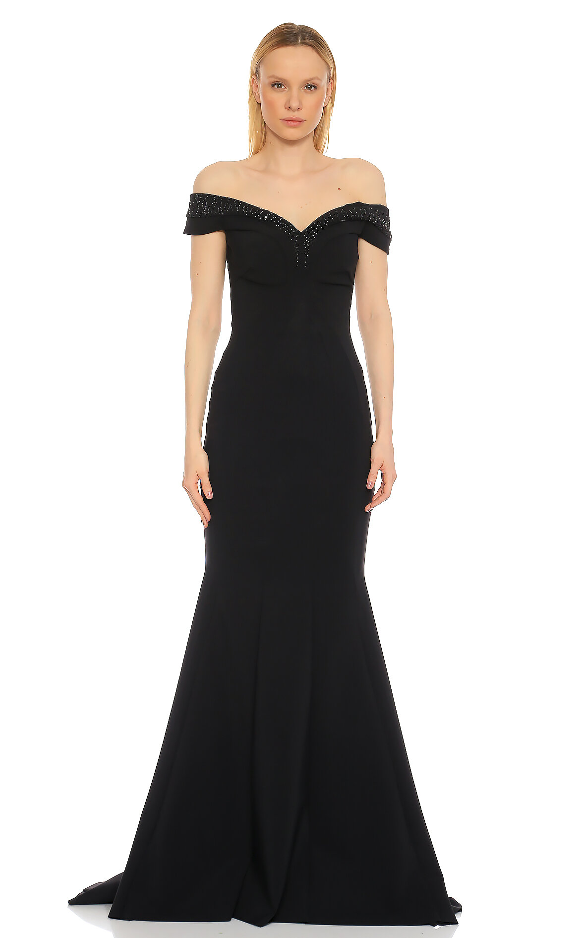 Chiara Boni-Chiara Boni Siyah Gece Elbisesi