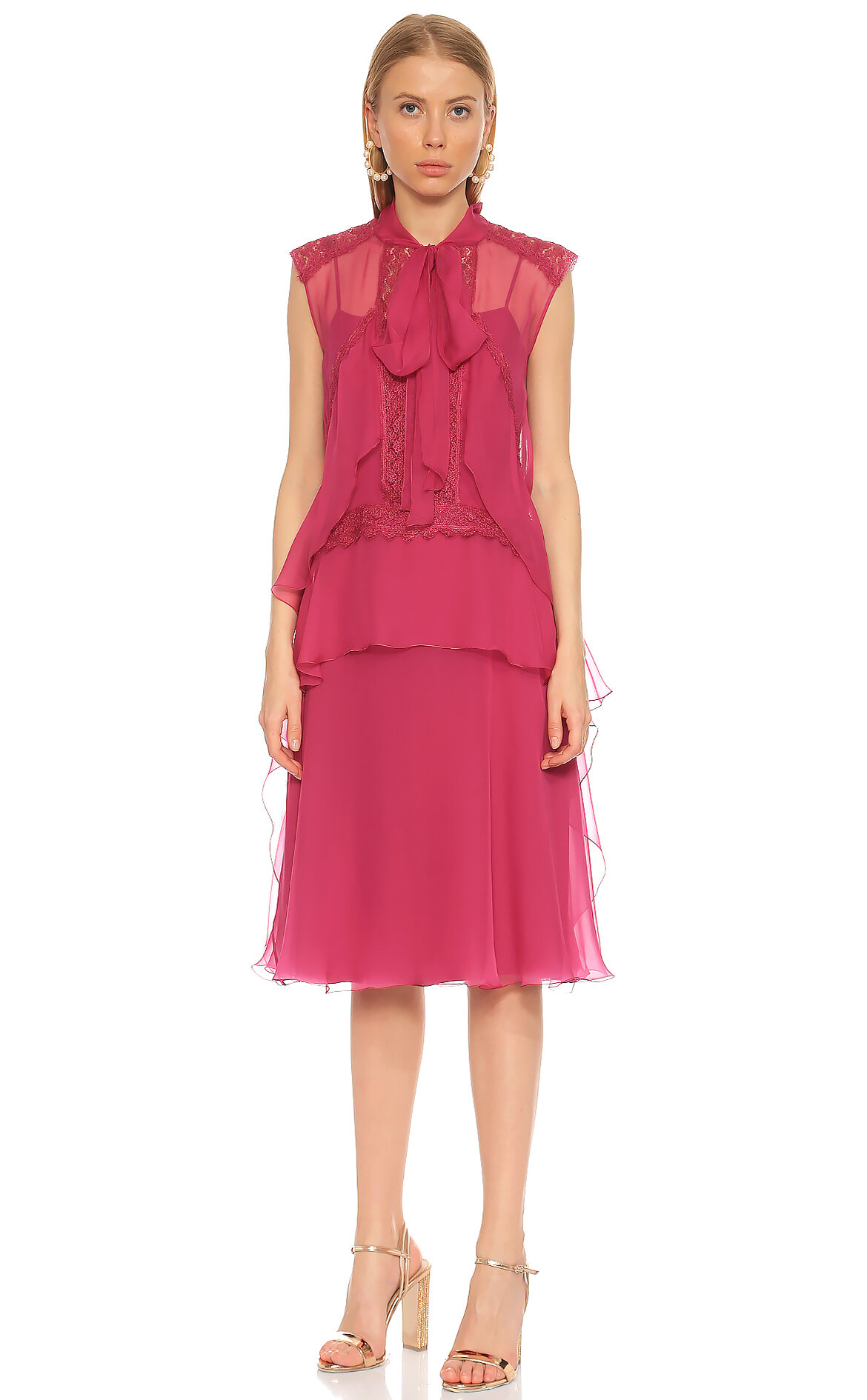 Alberta Ferretti -Alberta Ferretti  Fuşya Elbise