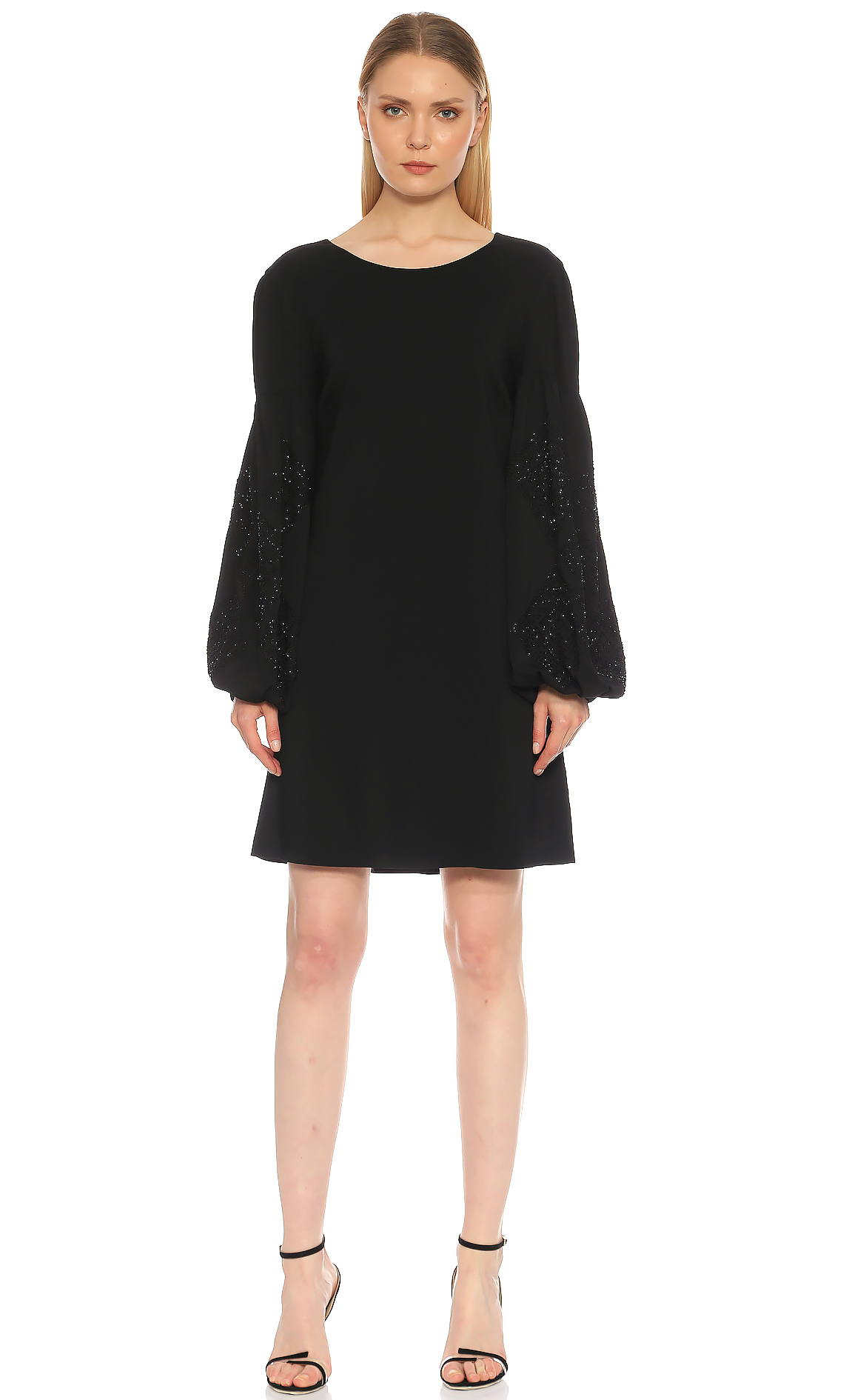 Wandering-Wandering İşleme Detaylı Siyah Elbise