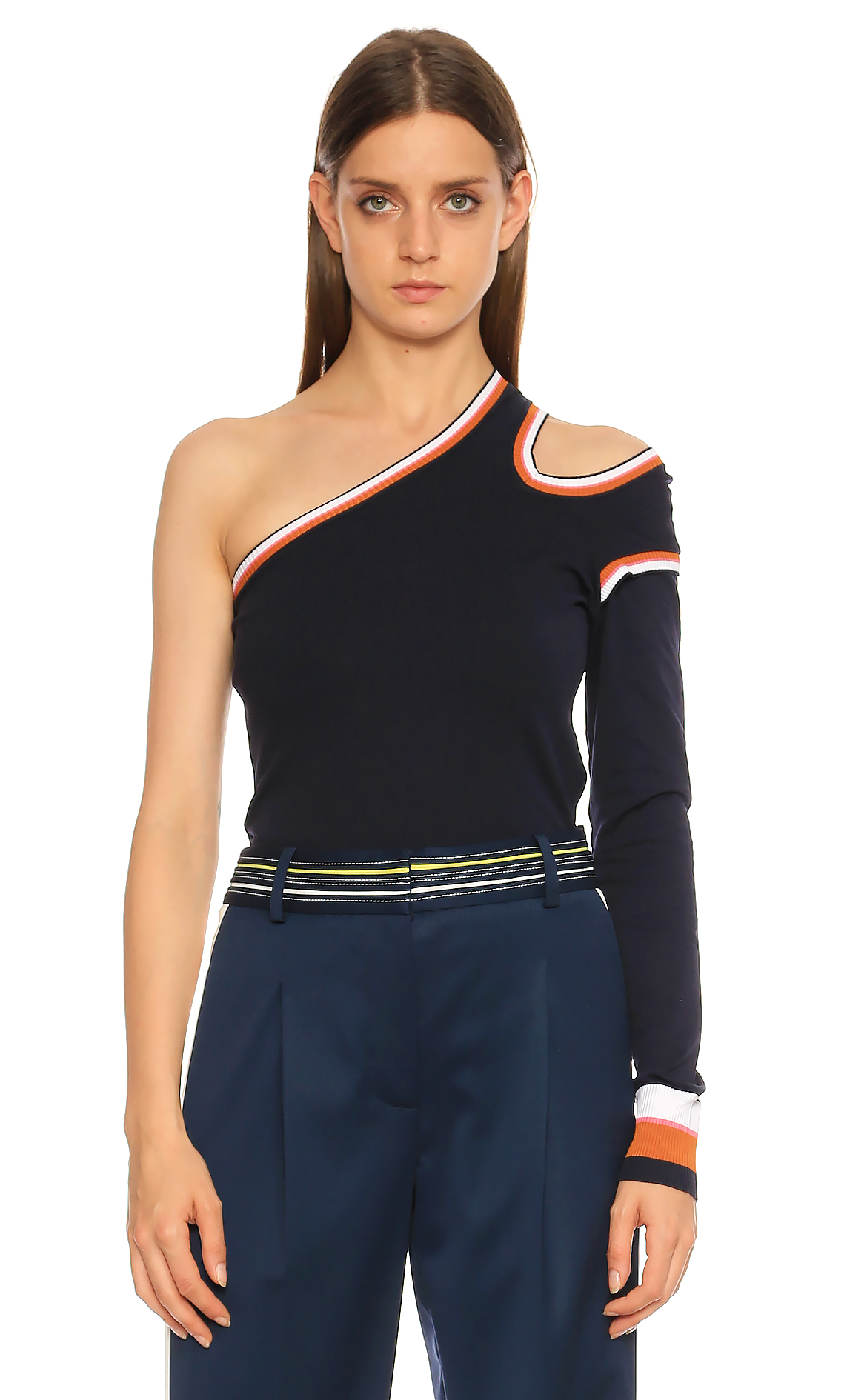 Peter Pilotto-Peter Pilotto Siyah Tek Kollu Triko