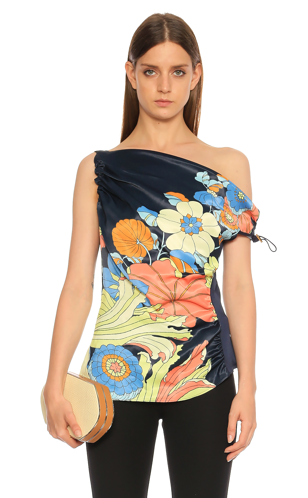 Peter Pilotto-Peter Pilotto Çiçek Detaylı Lacivert Bluz