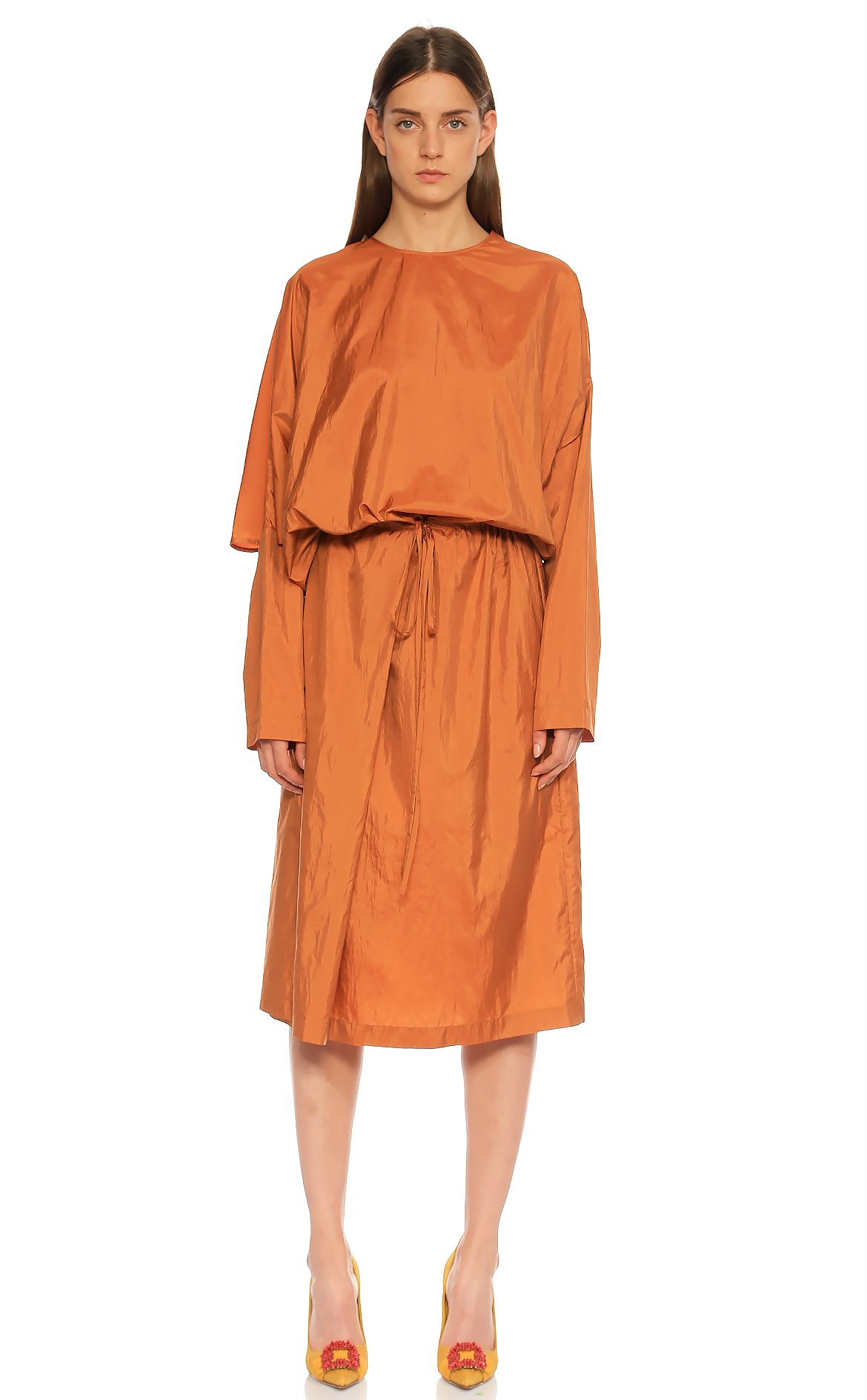 Jil Sander-Jil Sander Turuncu Elbise