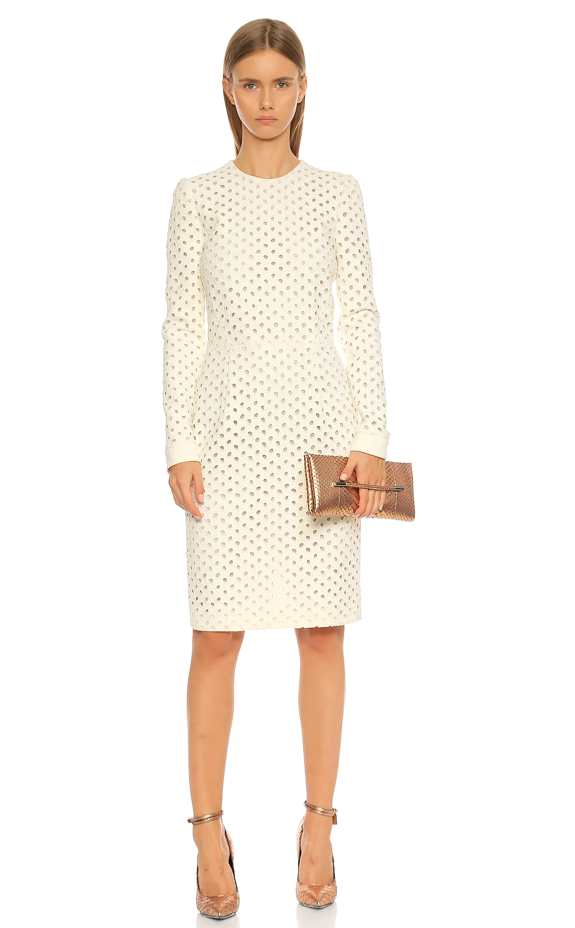 Tom Ford-Tom Ford Delikli Ekru Elbise