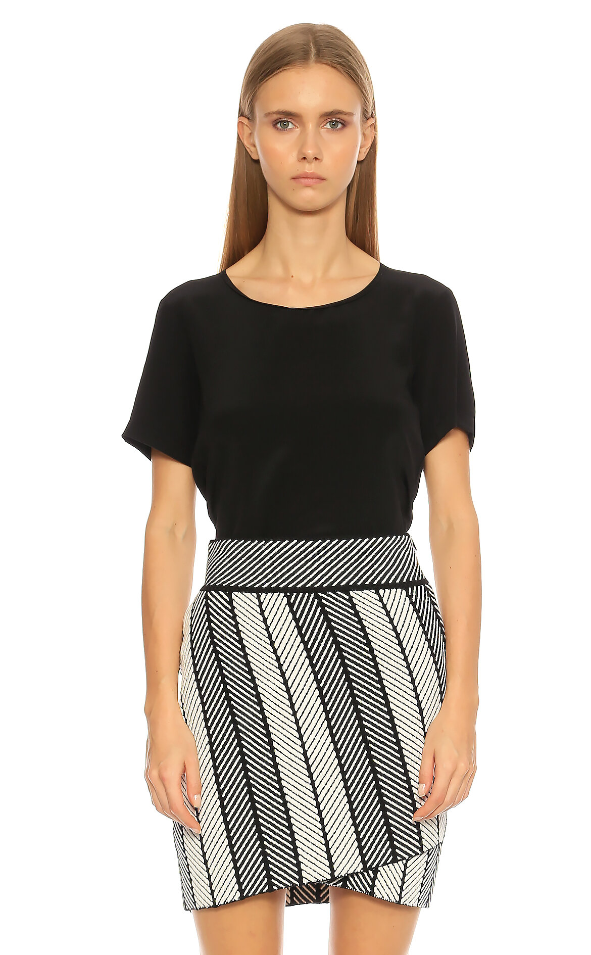 Maje-Maje Düz Desen Siyah Bluz