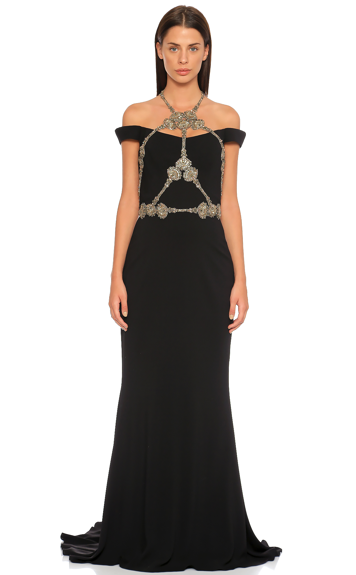Reem Acra-Reem Acra Siyah Gece Elbisesi