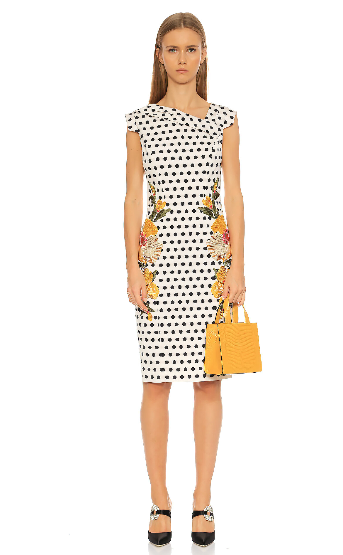 Karen Millen-Karen Millen Puantiyeli Renkli Elbise