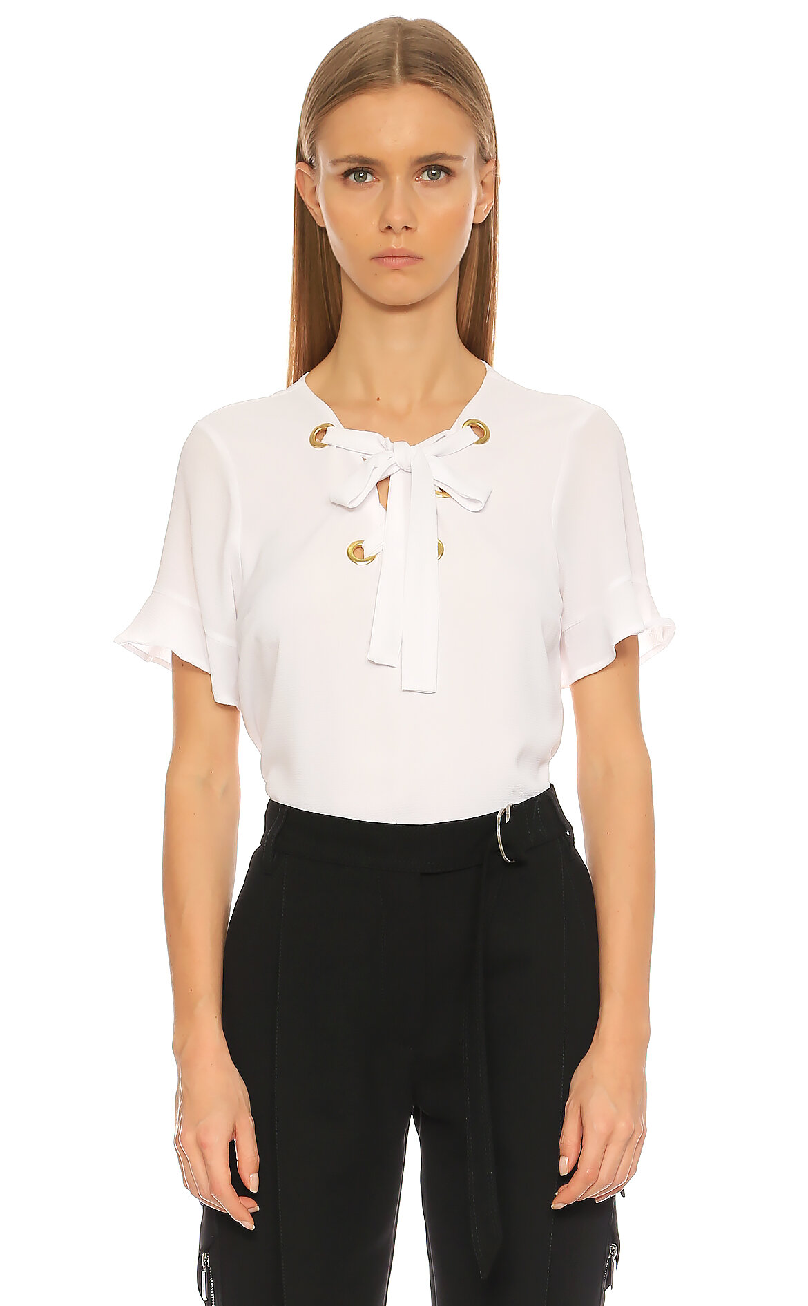 MICHAEL Michael Kors-MICHAEL Michael Kors Beyaz Bluz