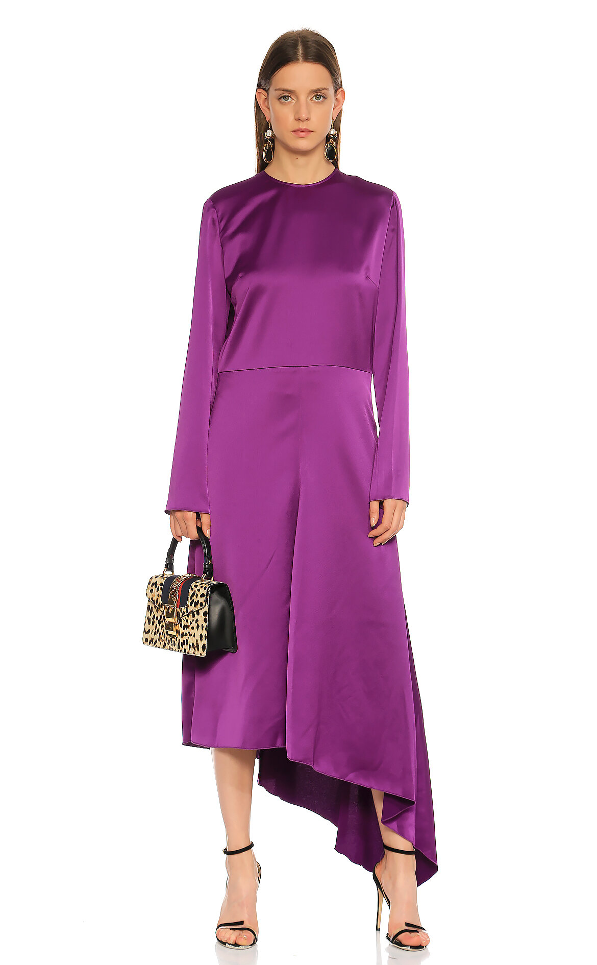 MSGM-MSGM Mor Uzun Elbise