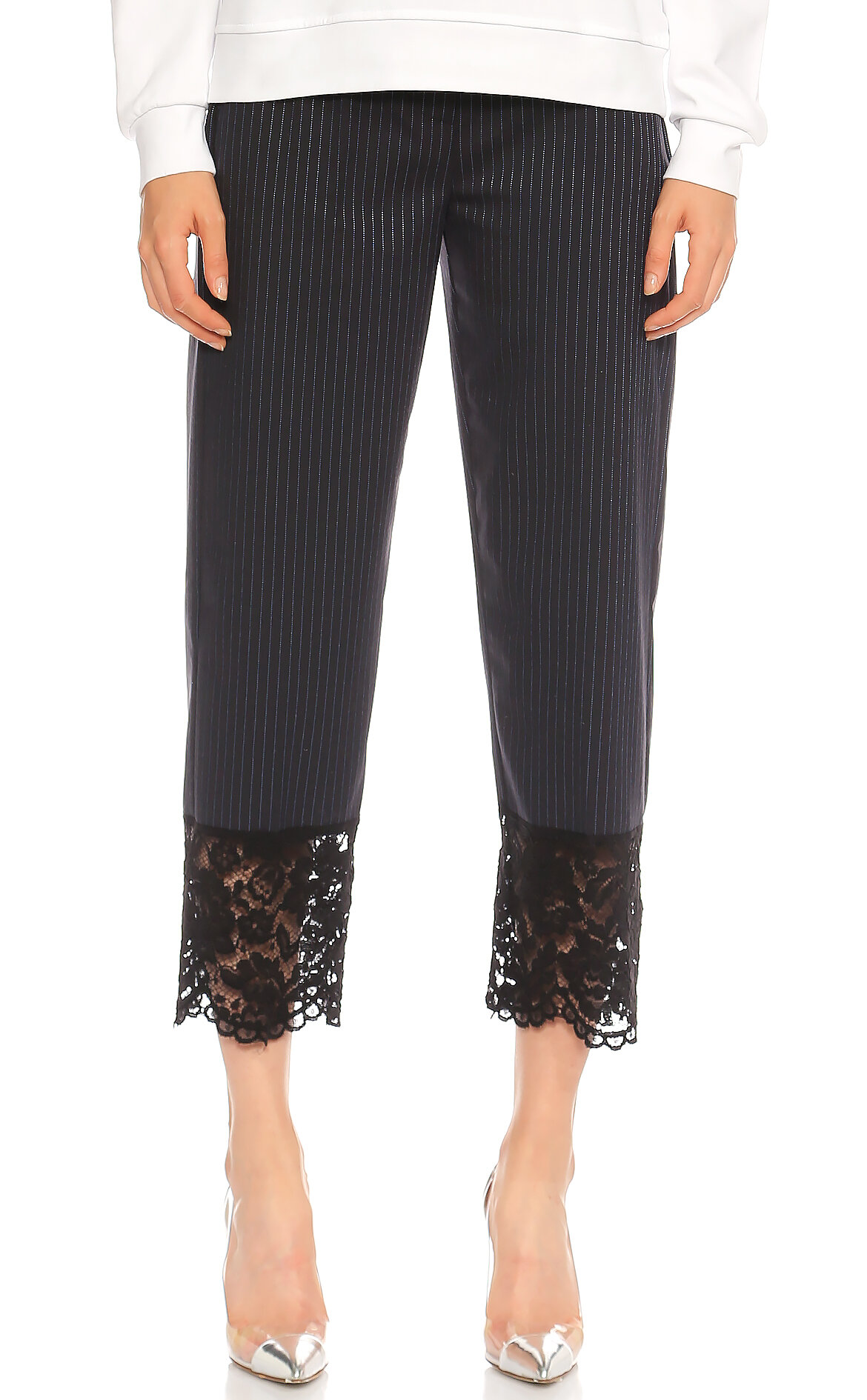 Pinko-Pinko Çizgili Mavi Pantolon