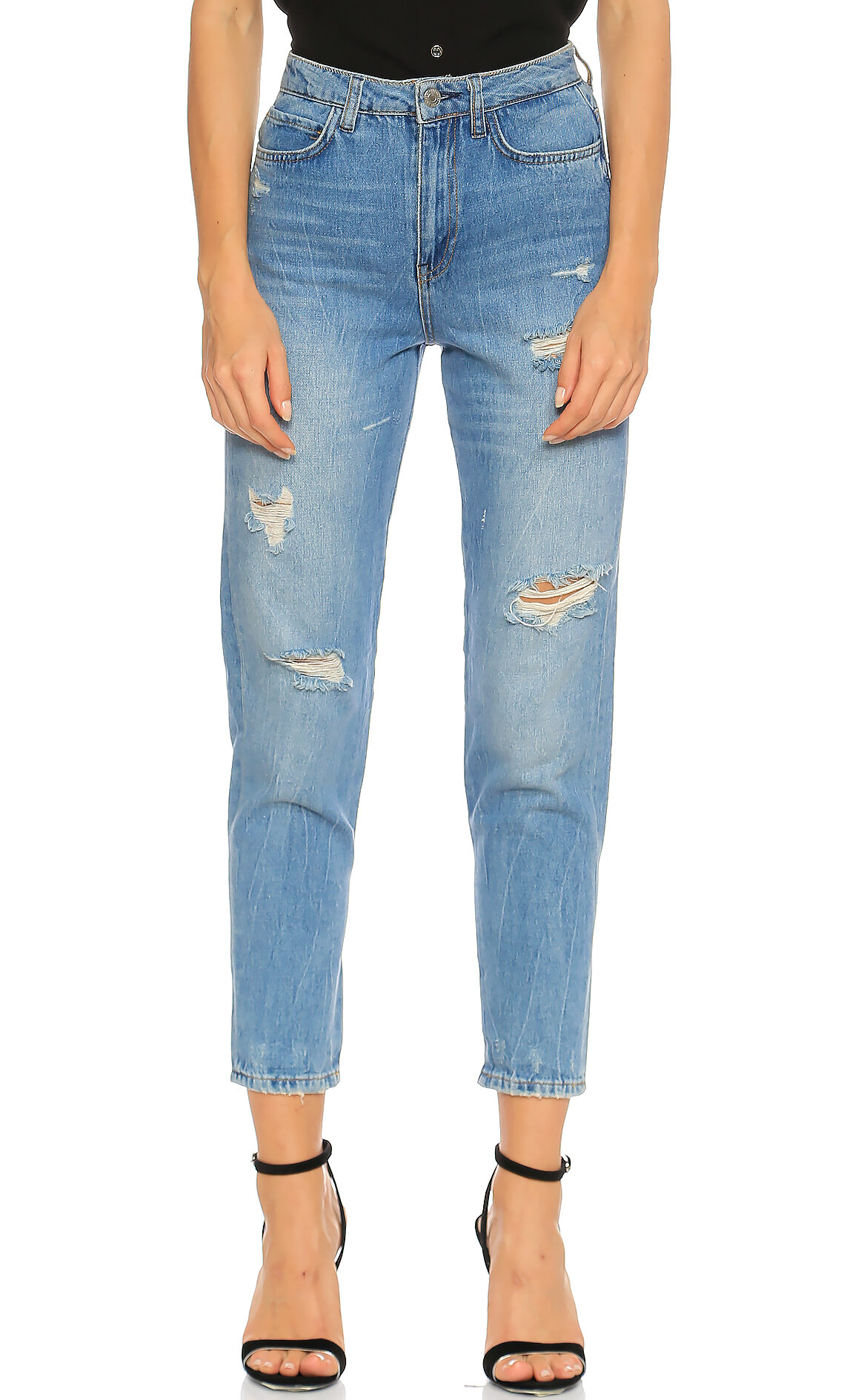 Guess-Guess Yırtık Desenli Denim Pantolon