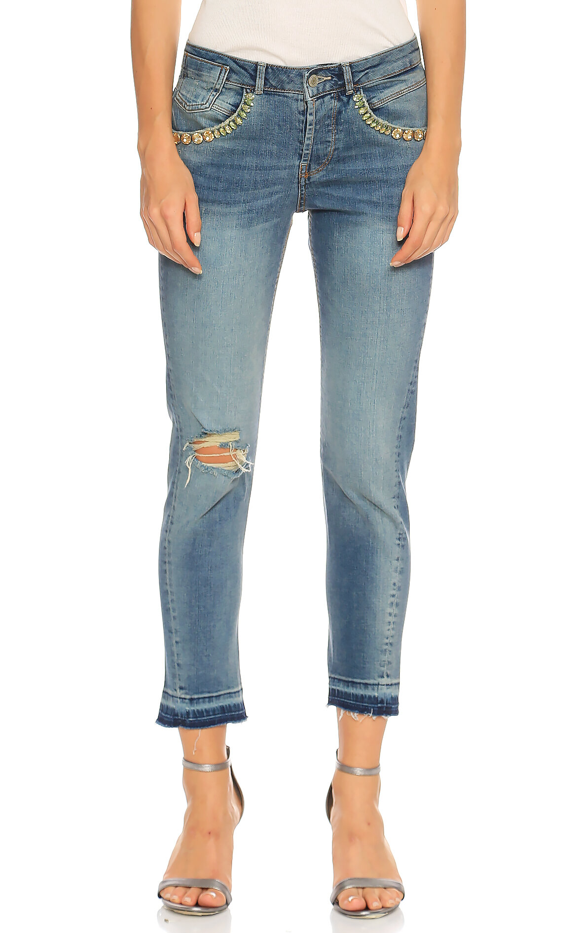 Guess-Guess İşleme Detaylı Skinny Denim Pantolon