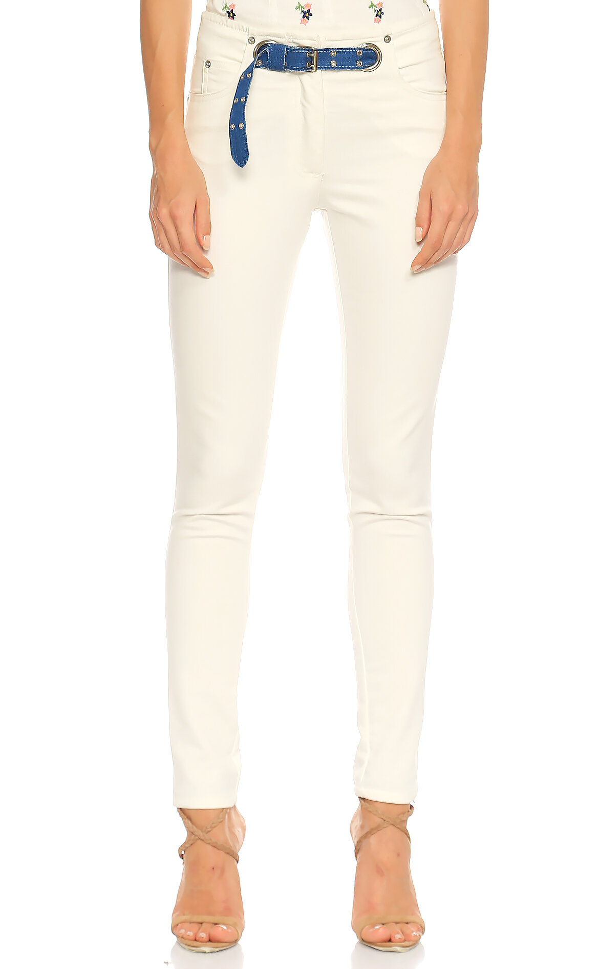 Miaou-Miaou Beyaz Jean Pantolon